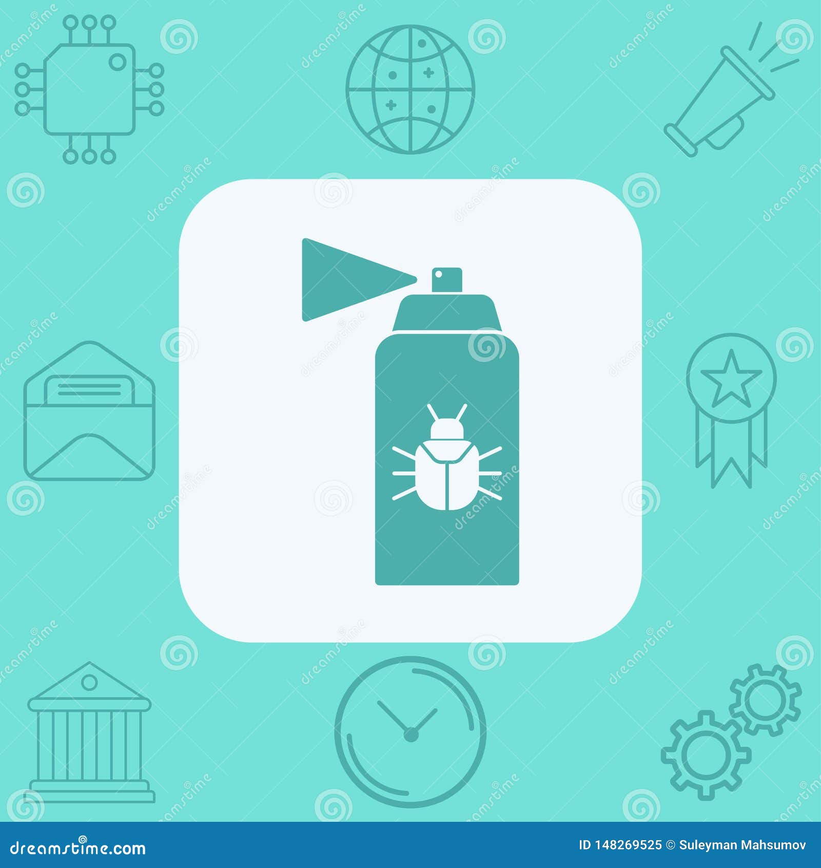 Bug Spray Vector Icon Sign Symbol Stock Illustration - Illustration of ...