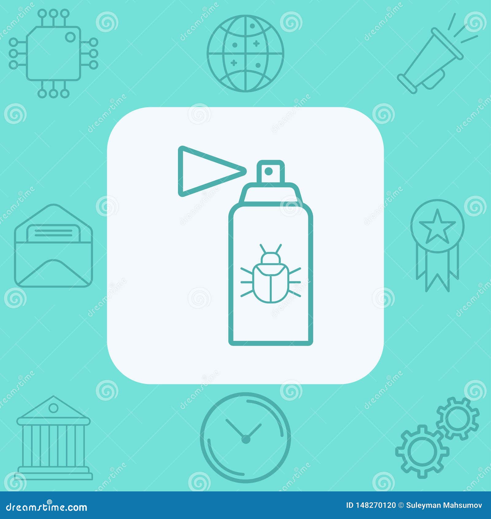 Bug Spray Vector Icon Sign Symbol Stock Illustration - Illustration of ...