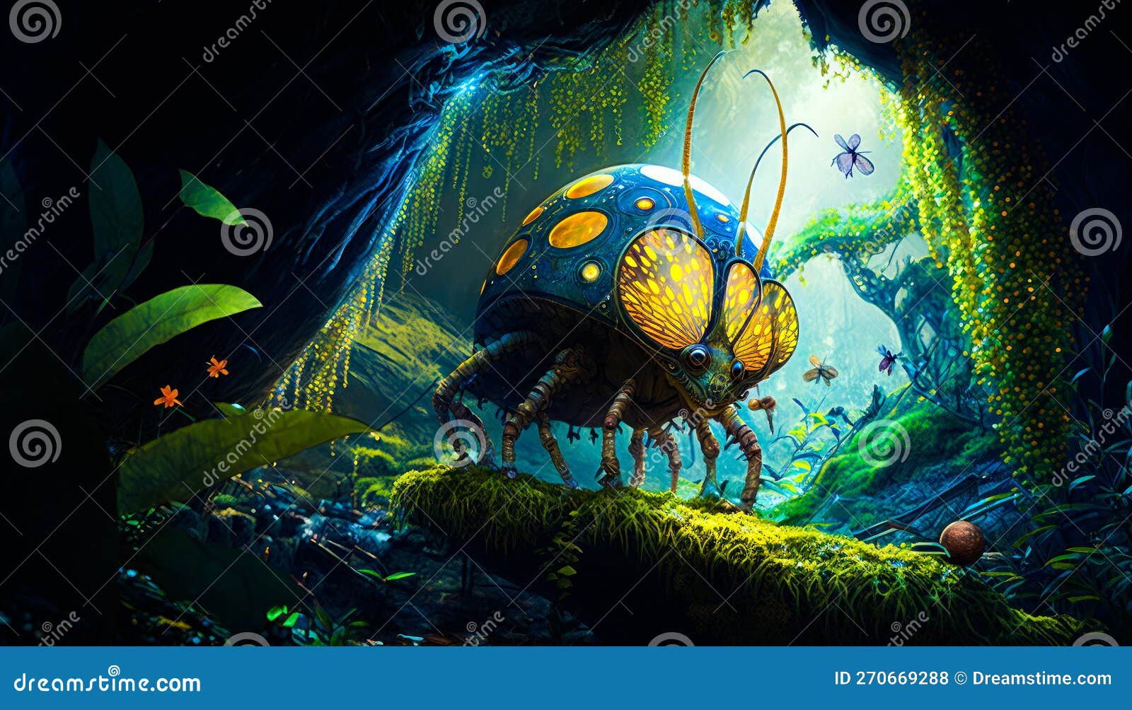 Bug that is Standing in the Middle of Forest. Fantasy. Generative AI ...