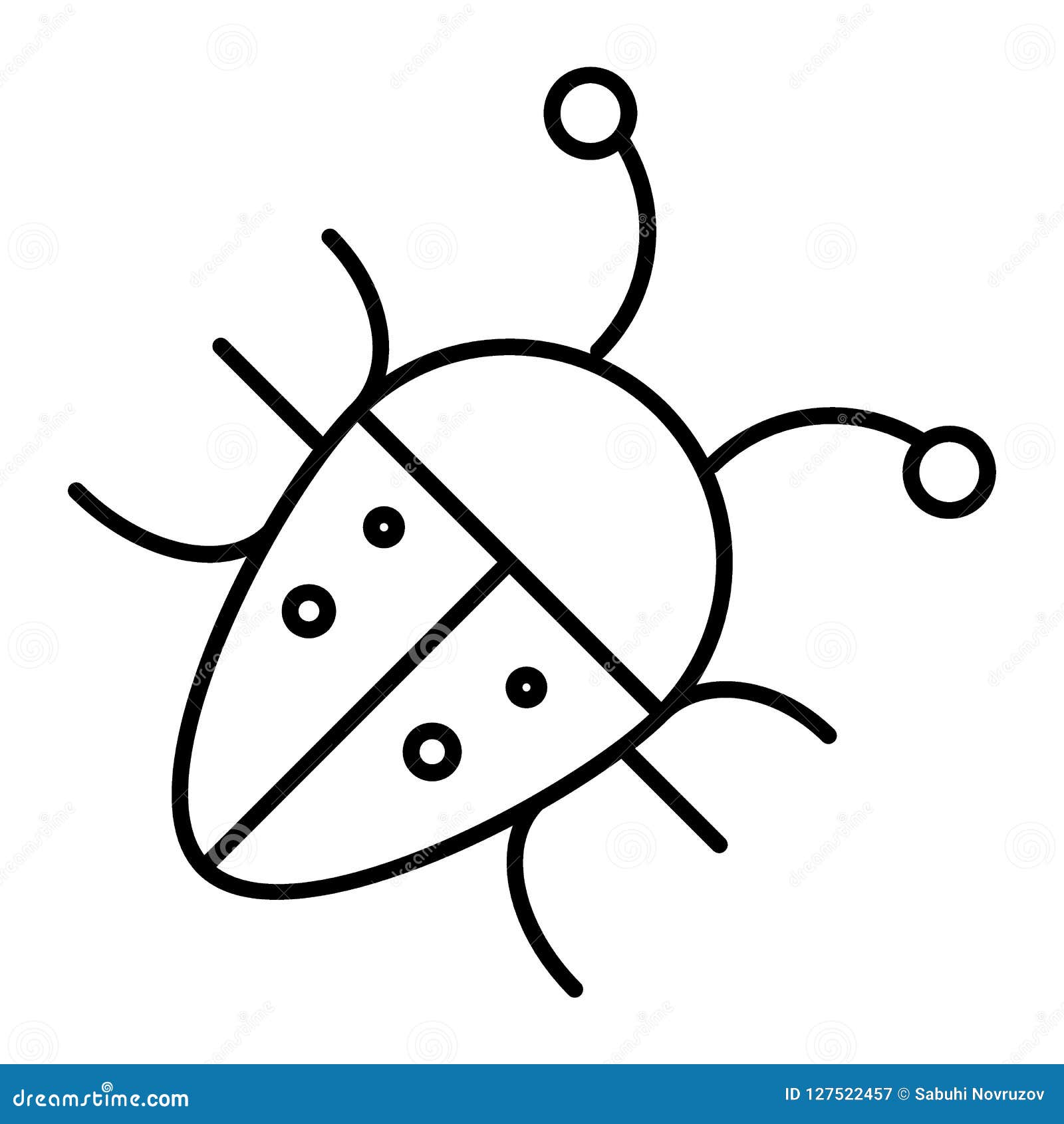 Bug Thin Line Icon. Insect Vector Illustration Isolated on White Stock ...