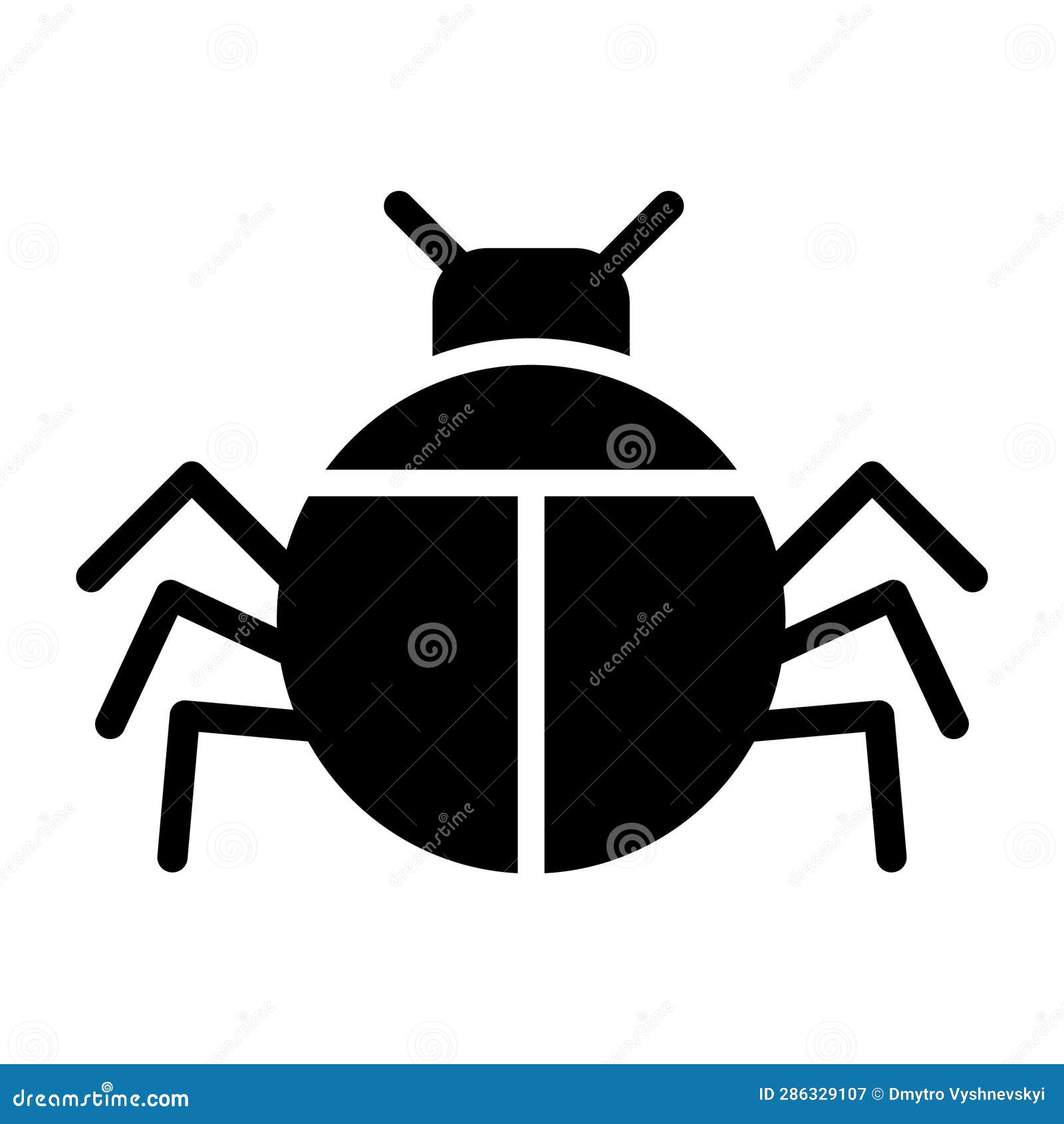 Bug Vector Glyph Icon Isolated on White Stock Vector - Illustration of ...