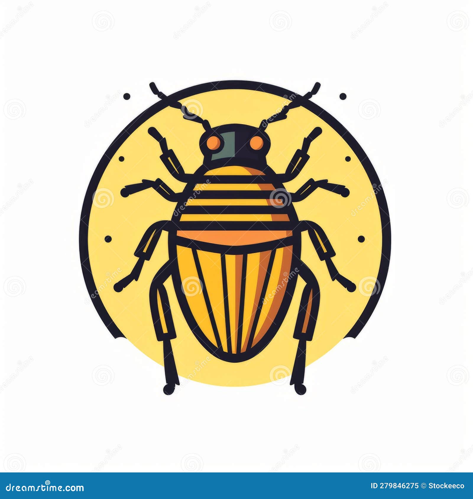 Bug Vector Logo Icon Design: Eye-catching Compositions in Light Yellow ...
