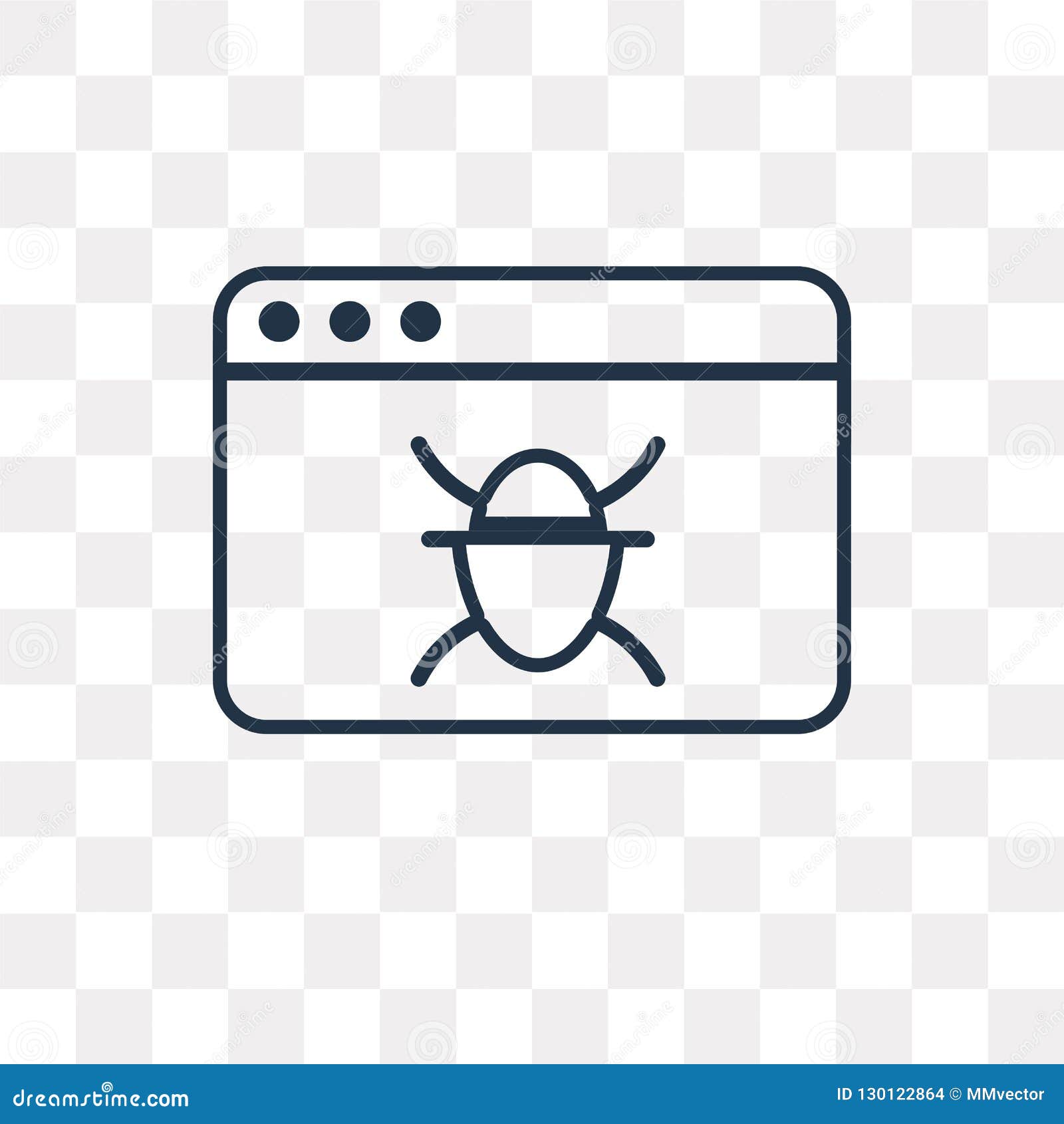 Bug Vector Icon on Transparent Background, Linear Bug T Stock Vector ...