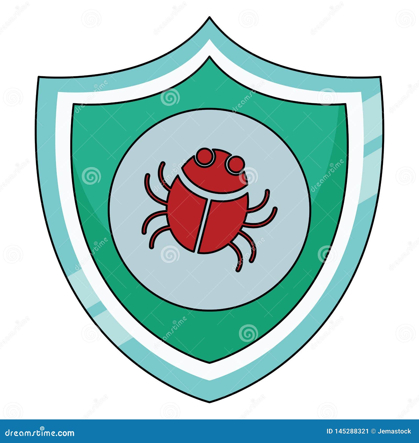 Bug virus symbol stock vector. Illustration of hacker - 145288321