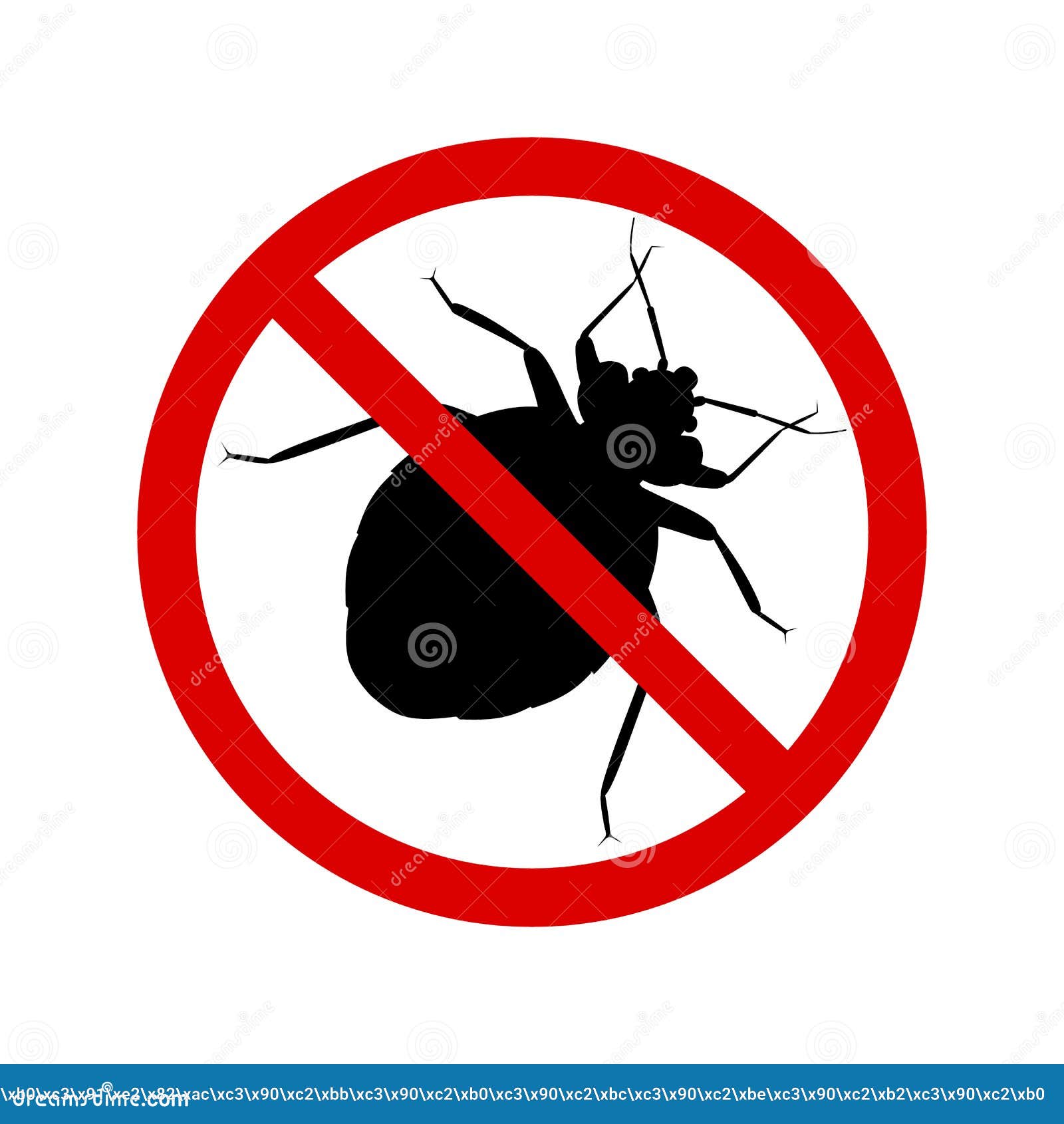 Bug Warning Sign, Vector Icon, Flat Design. Stop Insect Bug, Black ...
