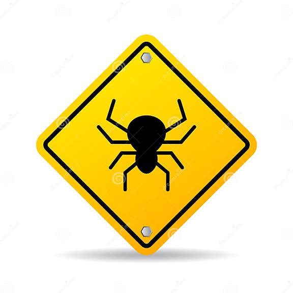 Bug warning vector sign stock vector. Illustration of bugs - 97188765