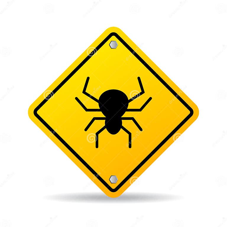 Bug warning vector sign stock vector. Illustration of bugs - 97188765