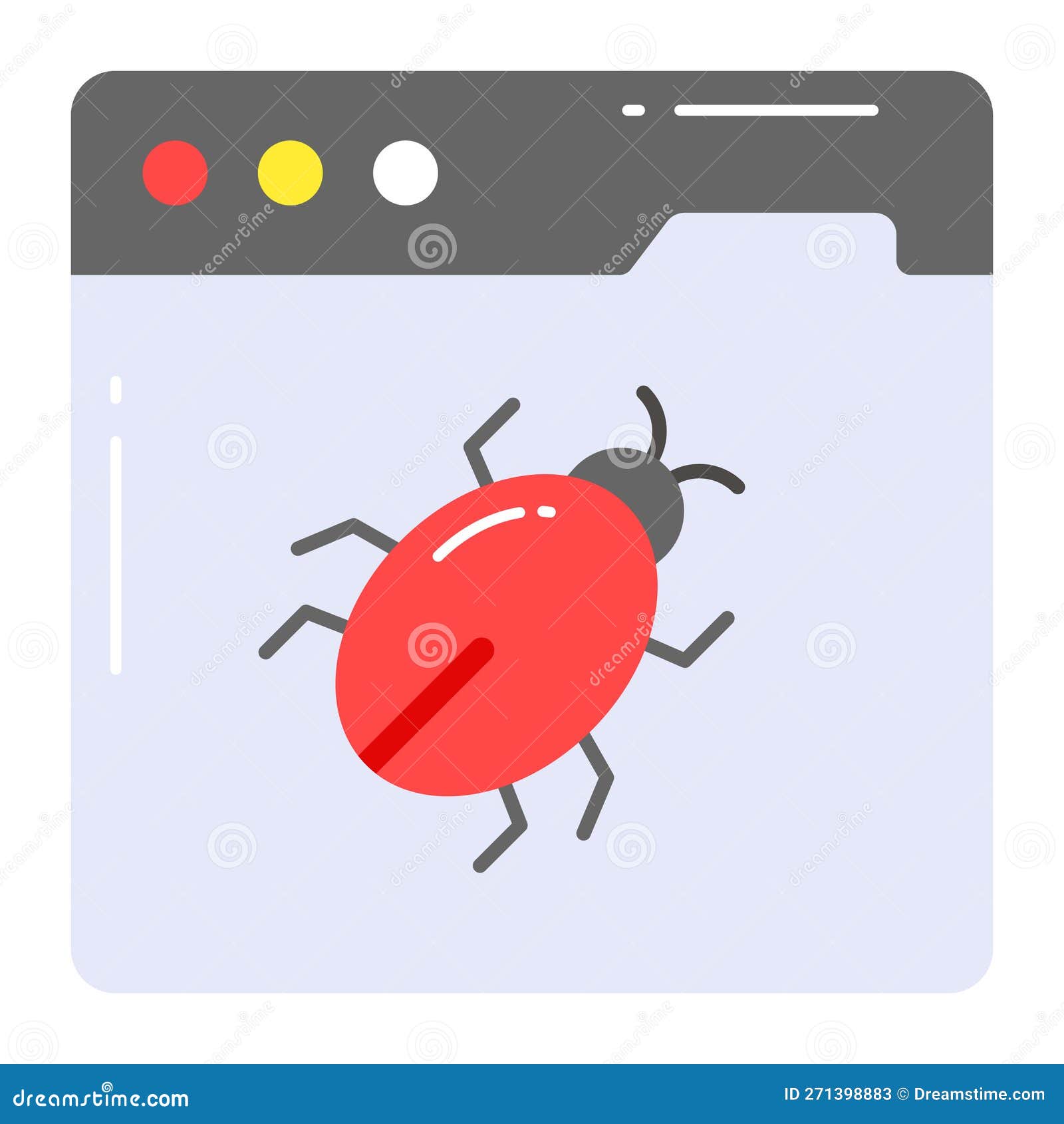 Bug on Webpage Showing Concept Vector of Malicious Website Stock Vector ...