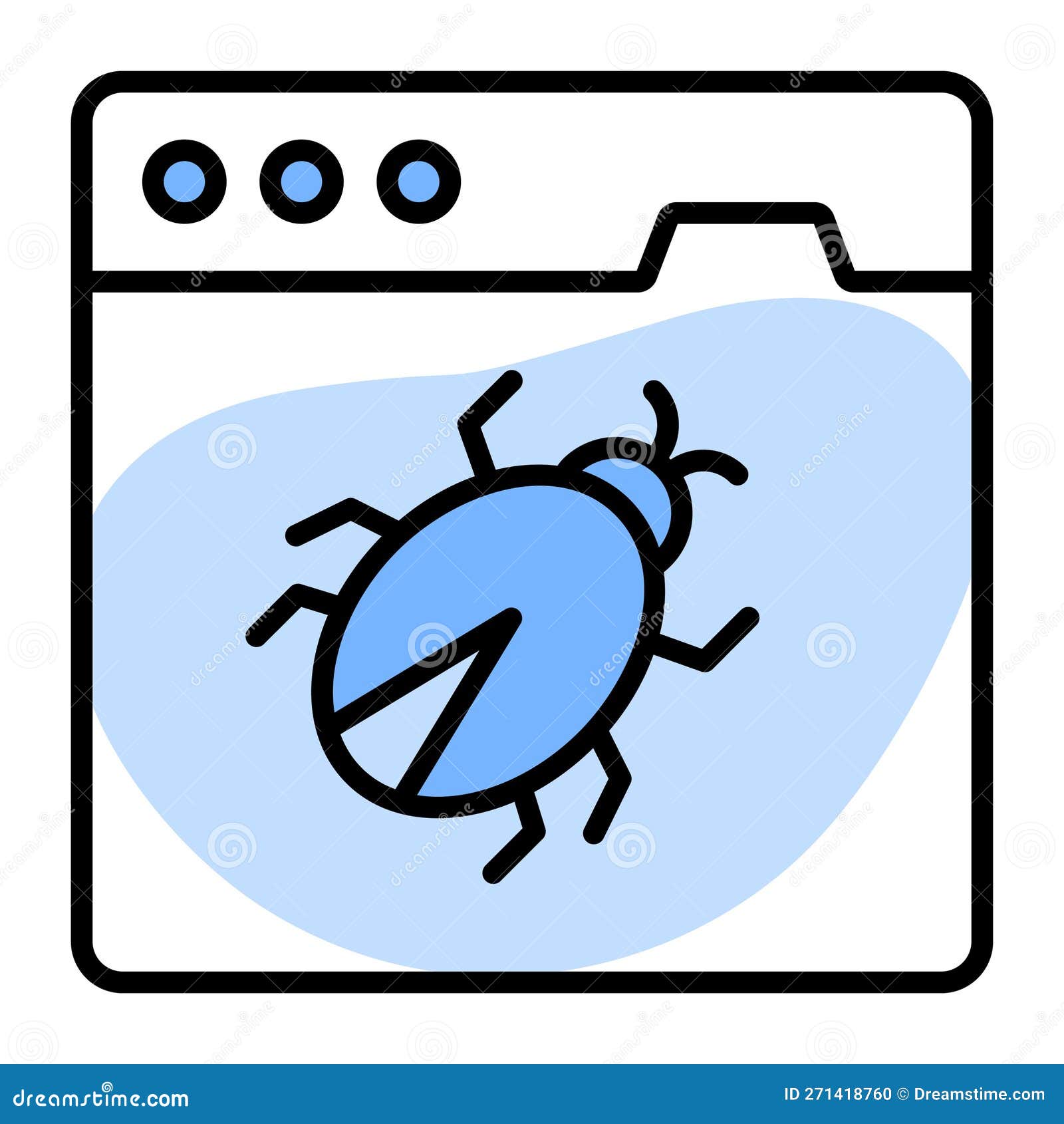 Bug on Webpage Showing Concept Vector of Malicious Website Stock Vector ...