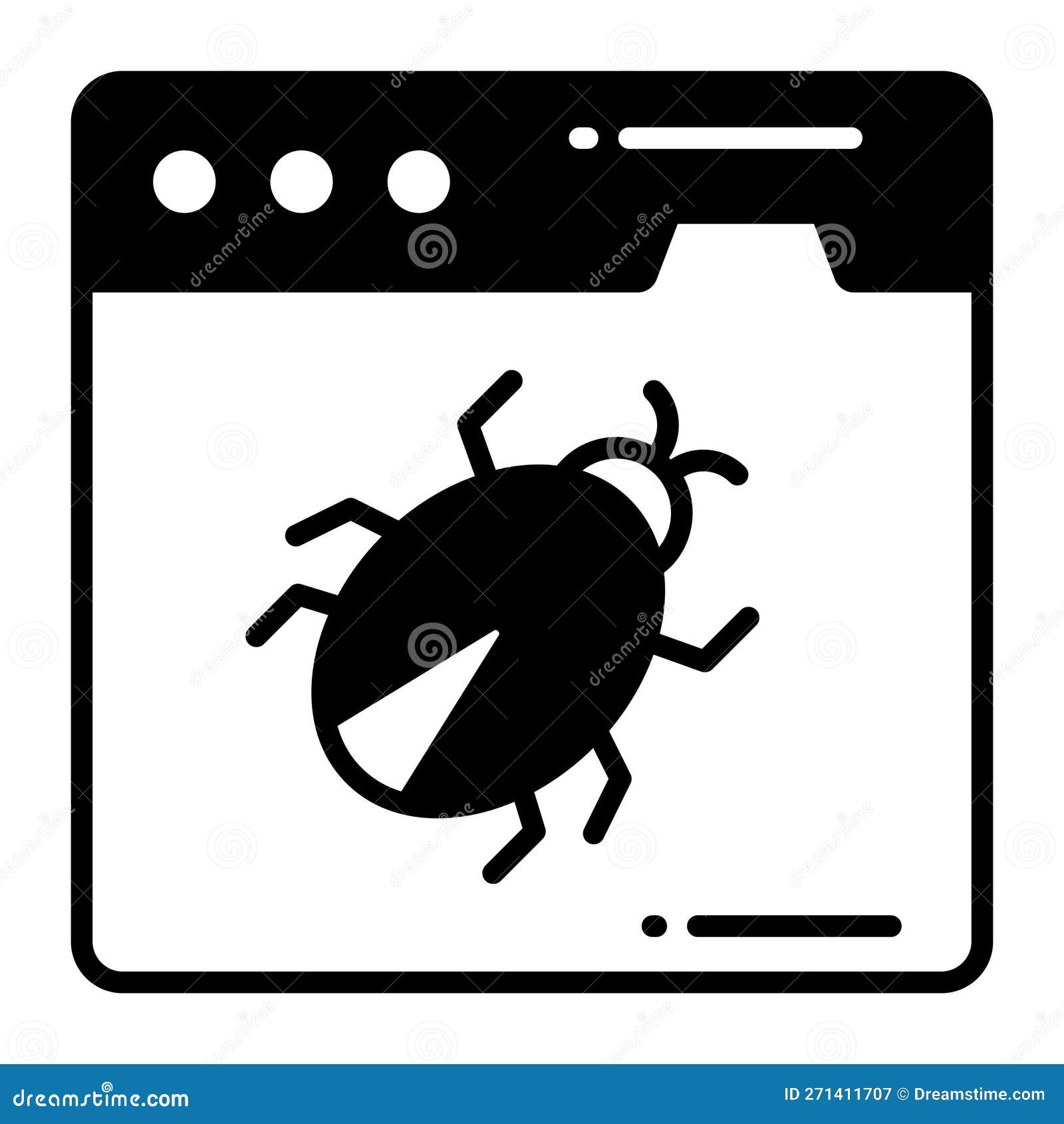 Bug on Webpage Showing Concept Vector of Malicious Website Stock Vector ...