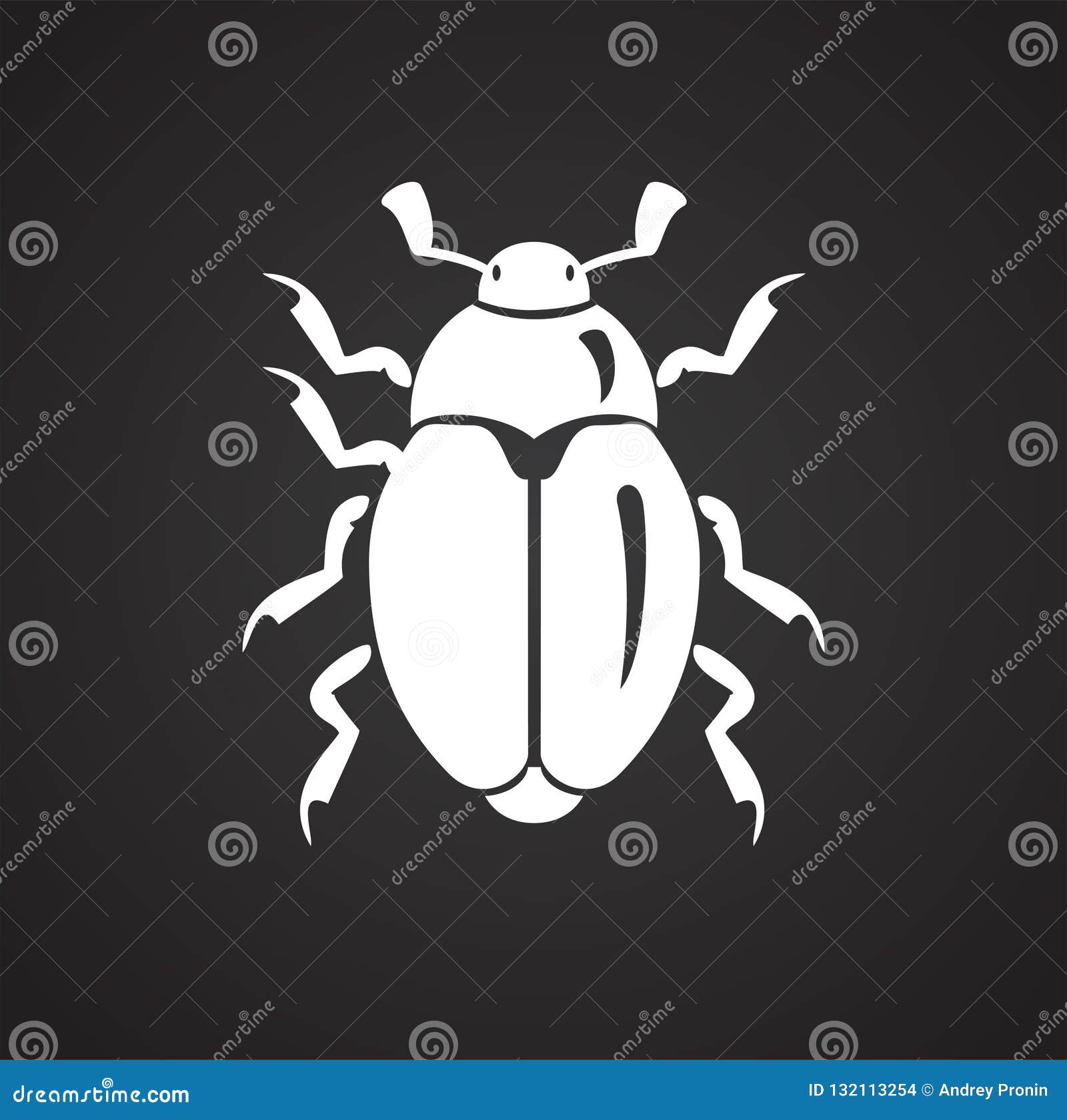 Bug on white background stock vector. Illustration of symbol - 132113254