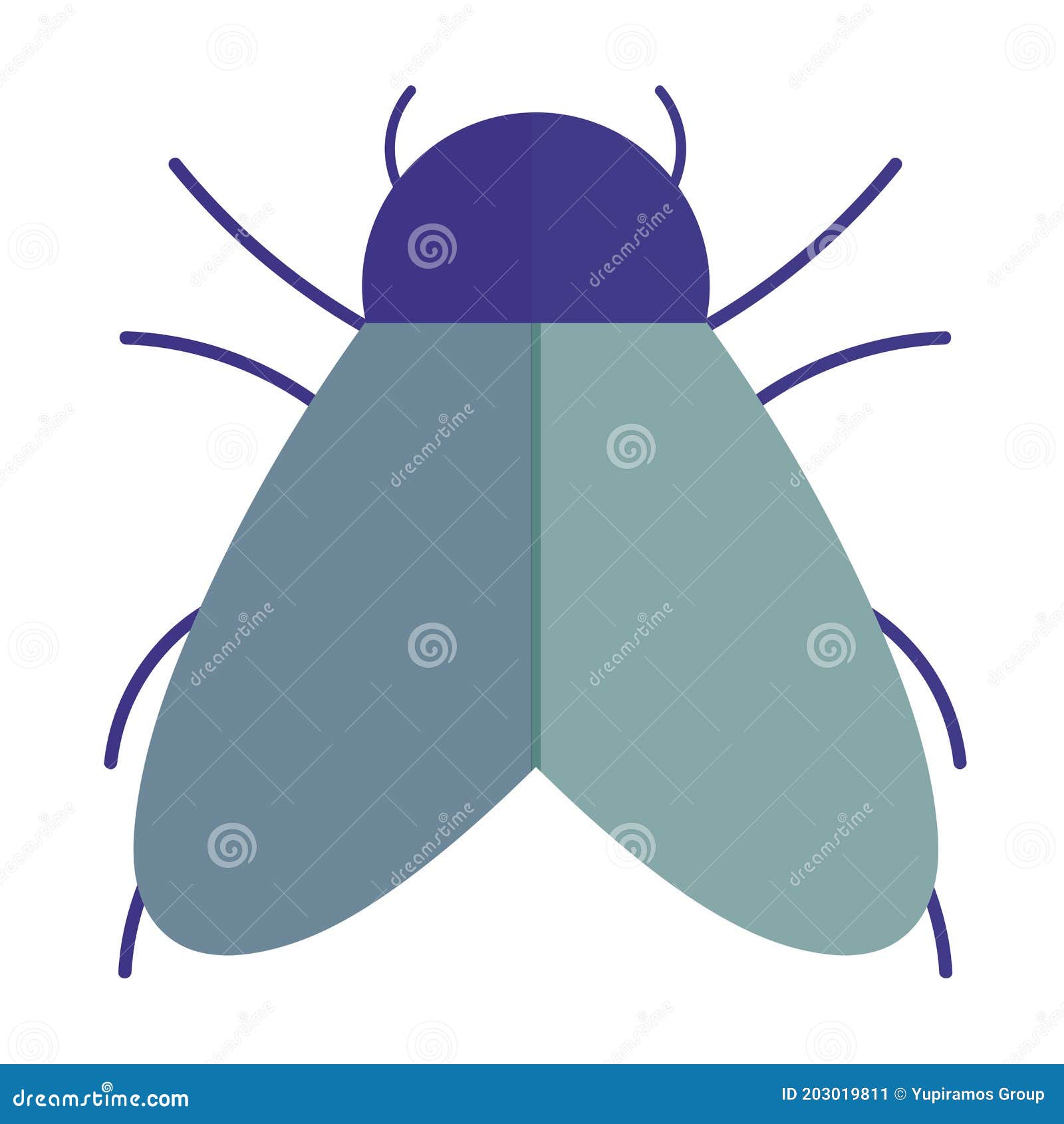 Bug with Wings Animal in Cartoon Flat Icon Style Stock Vector ...