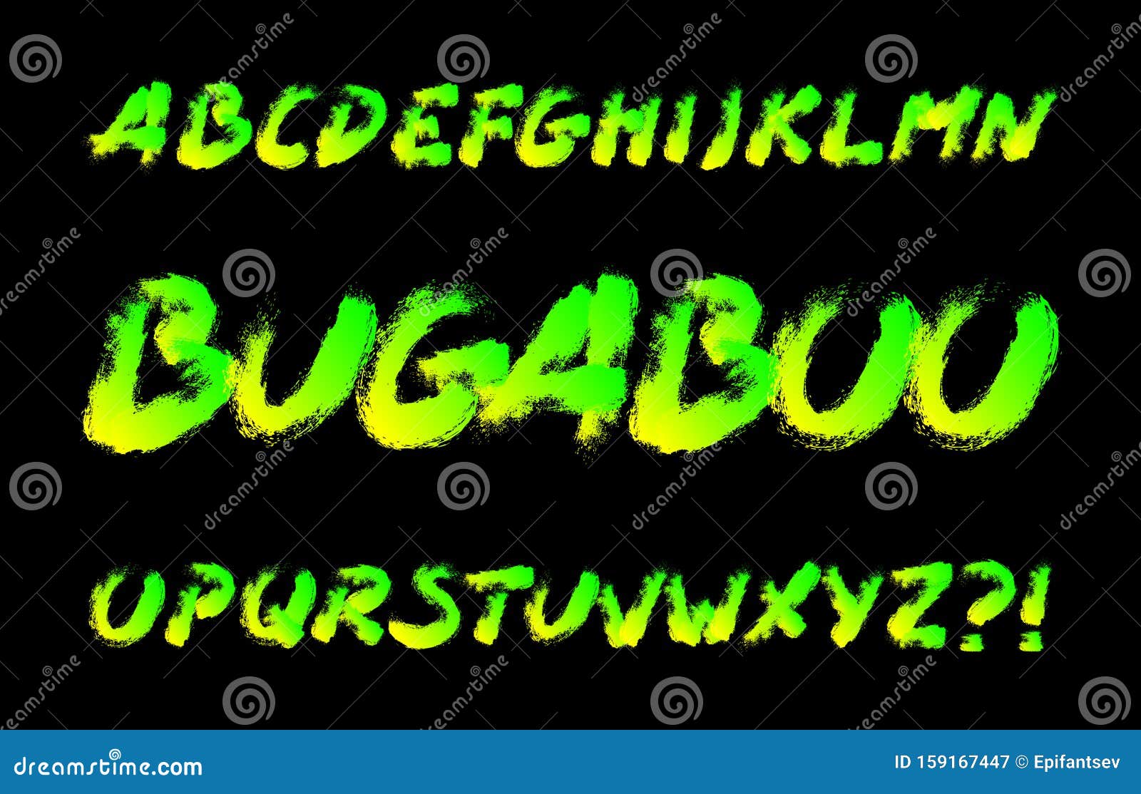 Bugaboo Alphabet Font. Brushstroke Letters Stock Vector - Illustration ...