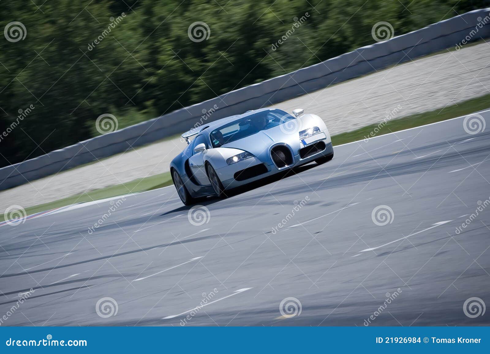 Bugatti Veyron on Circuit Driving Thru Stock Photo - Image of ...