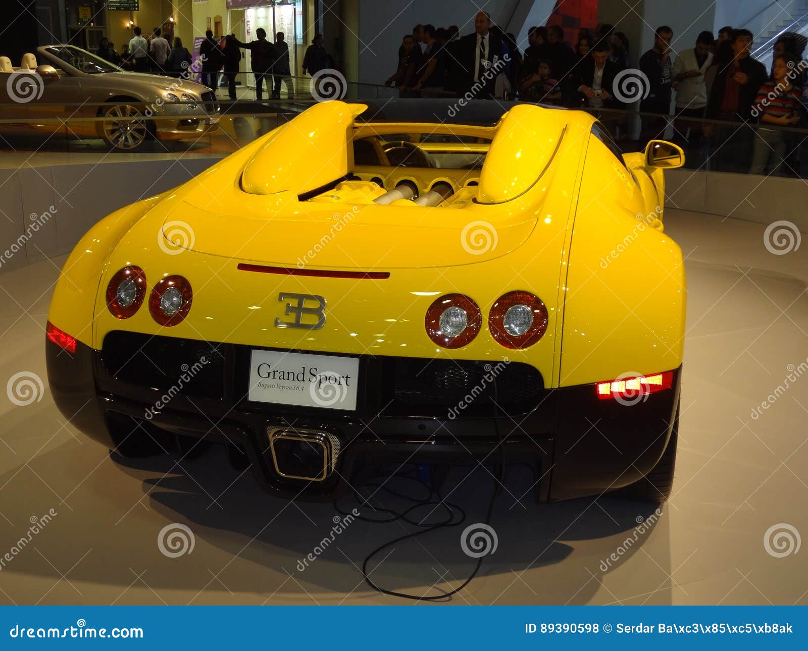 Bugatti yellow Concept editorial stock photo. Image of motion - 89390598