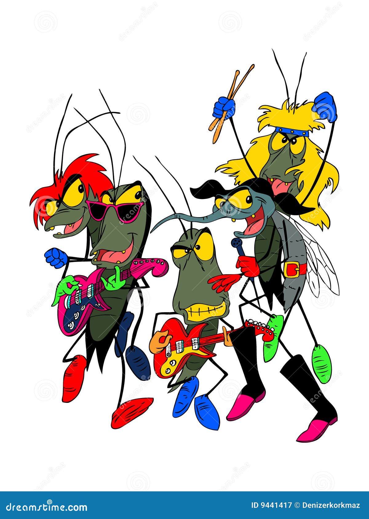 Cockroach Singing Sketch Vector Illustration | CartoonDealer.com #215934197