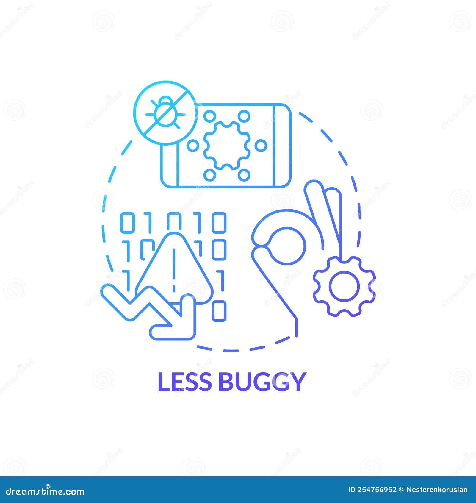 Buggy Device Debugging Flat Vector Technology Infographics ...