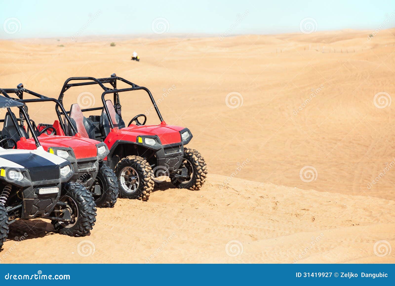 Several Buggies Are In Line On Wonderful Desert Landscape Stock Photo ...