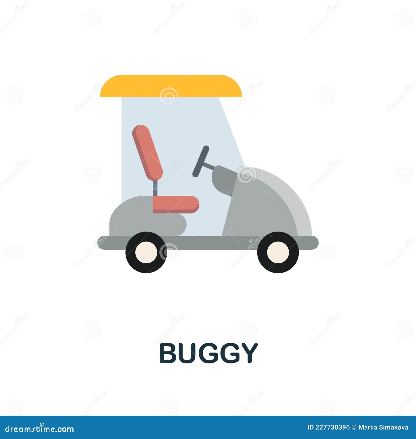 Buggy Flat Icon. Colored Sign from Excursions Collection. Creative ...
