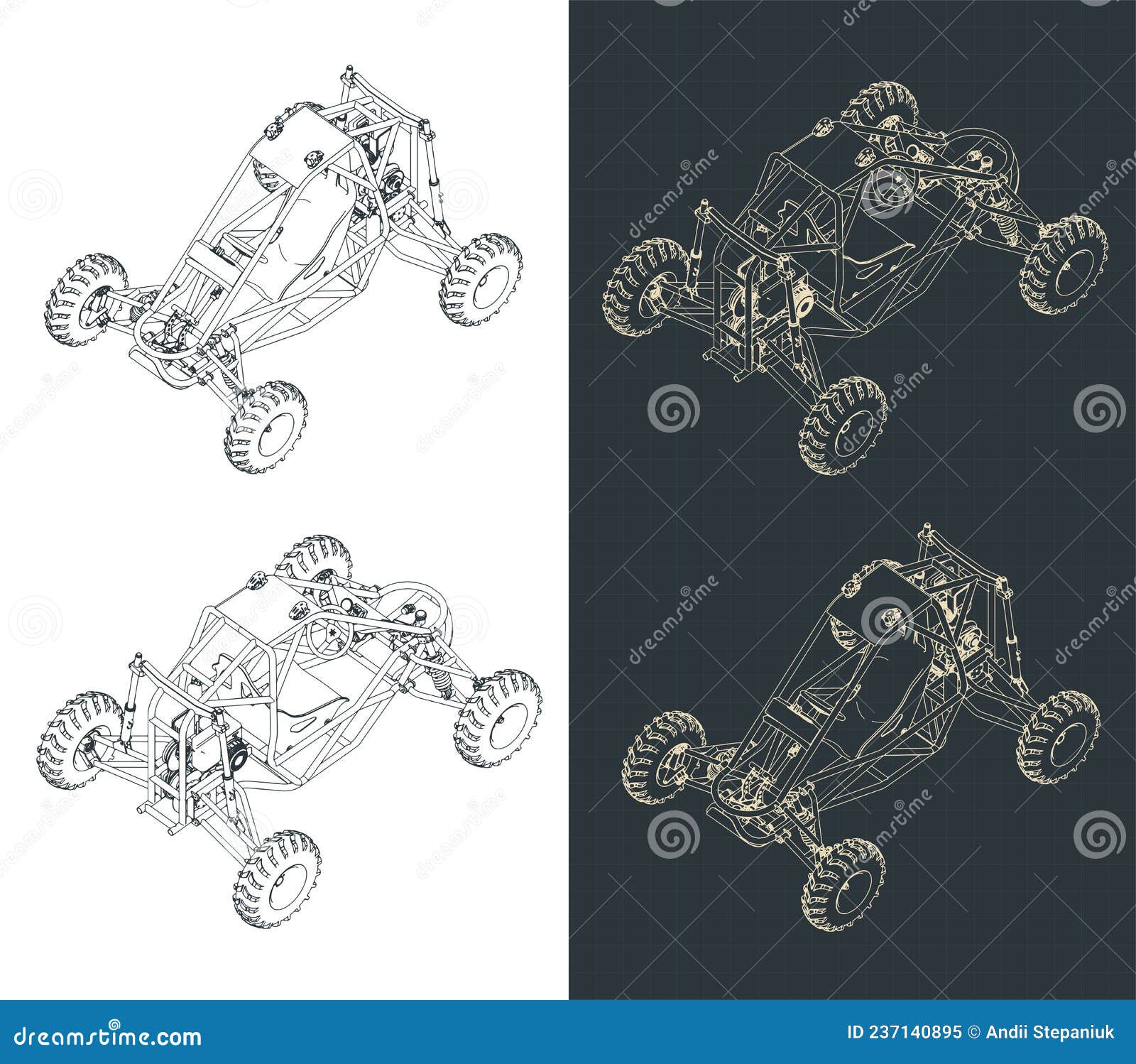 Stylized Buggy Race Template Vector Illustration | CartoonDealer.com ...
