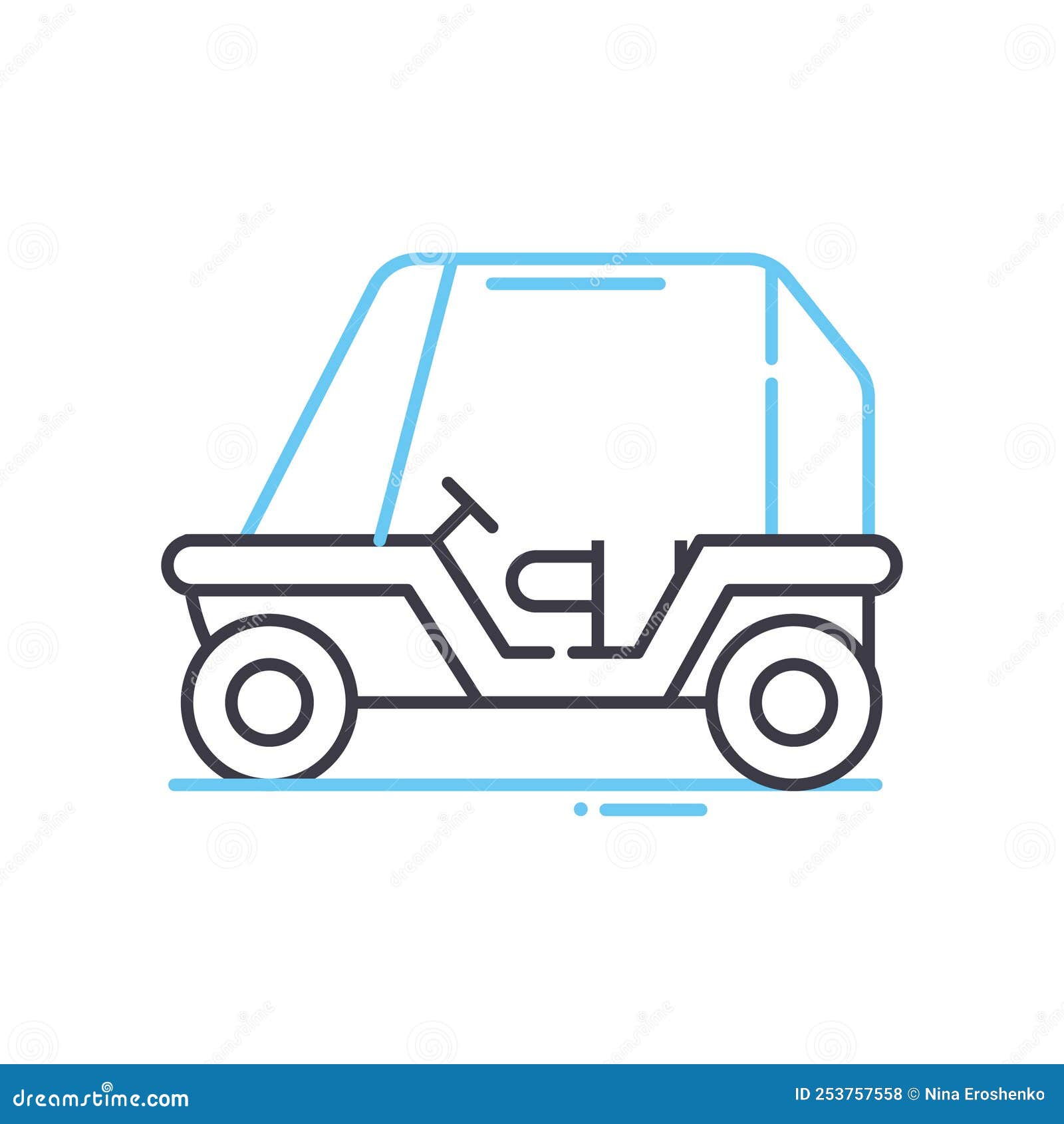 Buggy Line Icon, Outline Symbol, Vector Illustration, Concept Sign ...