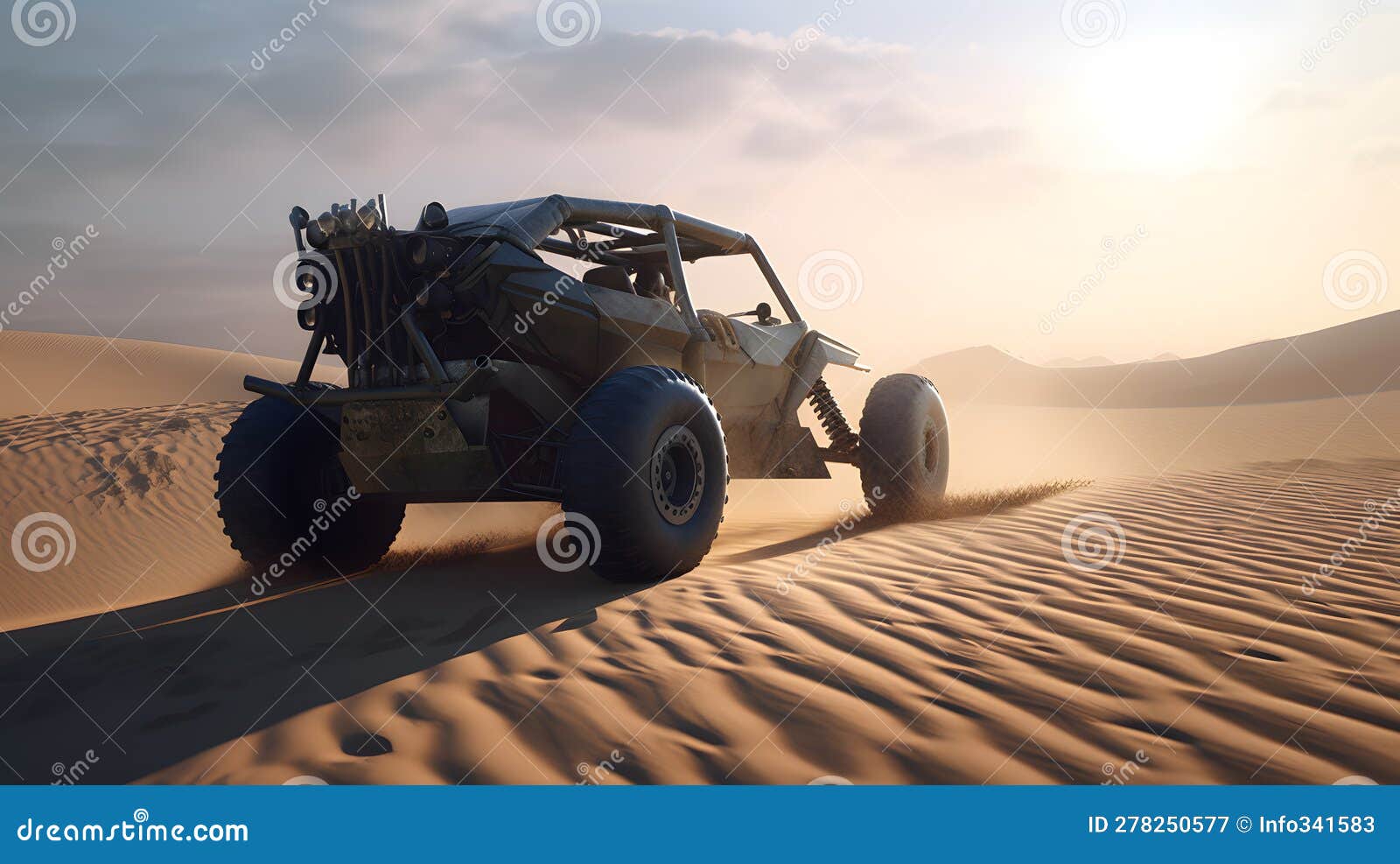 Buggy Sand Dunes Desert Hyper-realistic One Generative AI Stock Illustration - Illustration of ...
