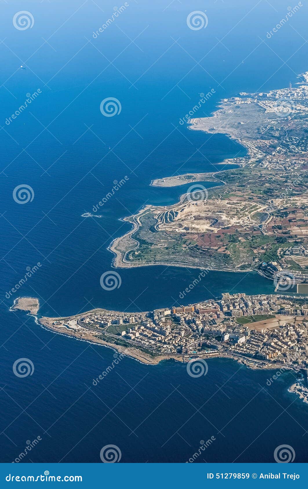 Bugibba in Malta As Seen from the Air Editorial Stock Image - Image of ...
