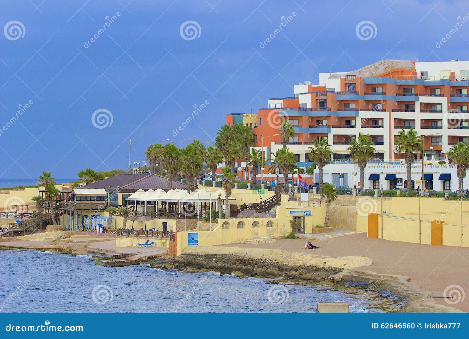 Bugibba and Qawra Promenade, Malta Editorial Image - Image of resort ...