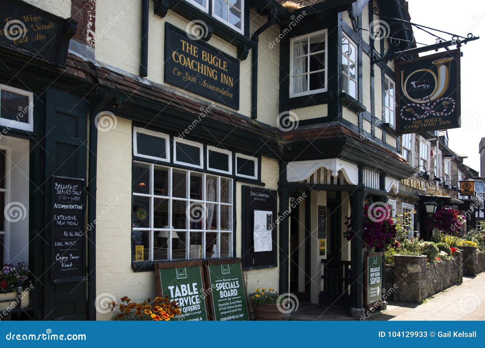 The Bugle Coaching Inn editorial stock photo. Image of square - 104129933