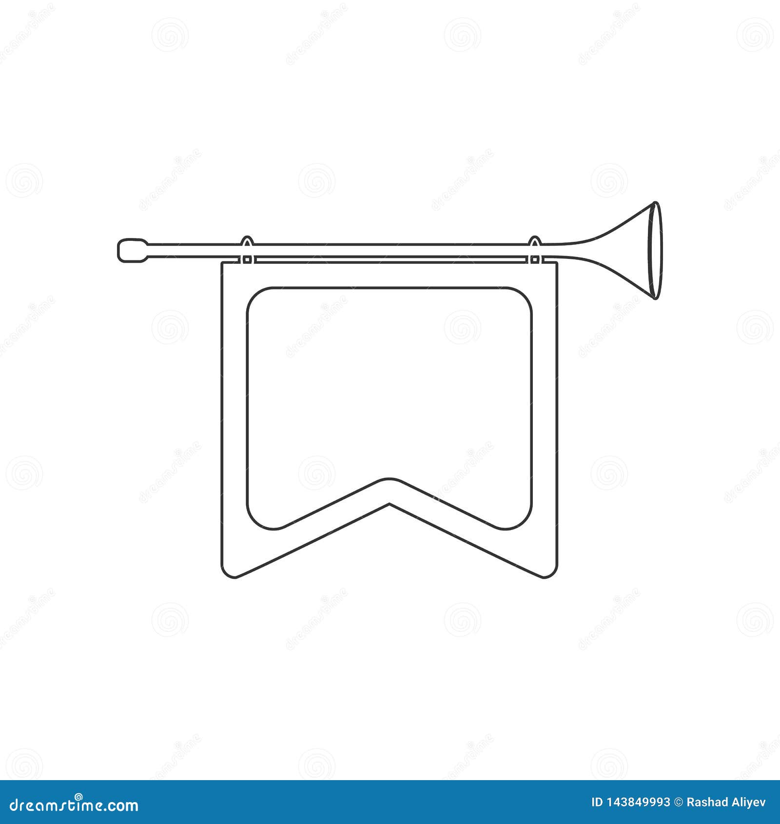 Bugle Icon. Simple Color With Outline Vector Elements Of Rock N Roll ...