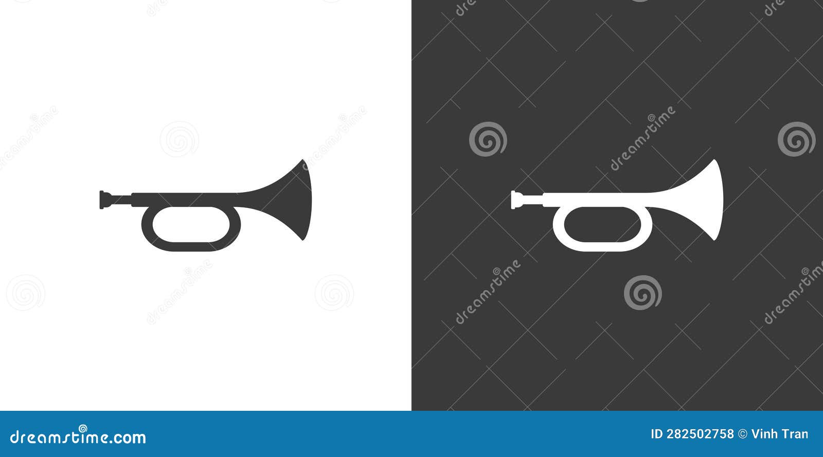 Bugle Flat Web Icon. Bugle Logo Design. Brass Instrument Simple Bugle ...
