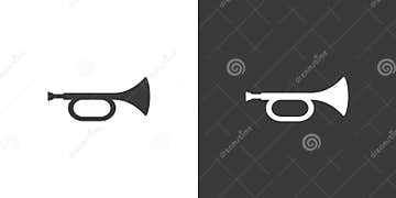 Bugle Flat Web Icon. Bugle Logo Design. Brass Instrument Simple Bugle ...