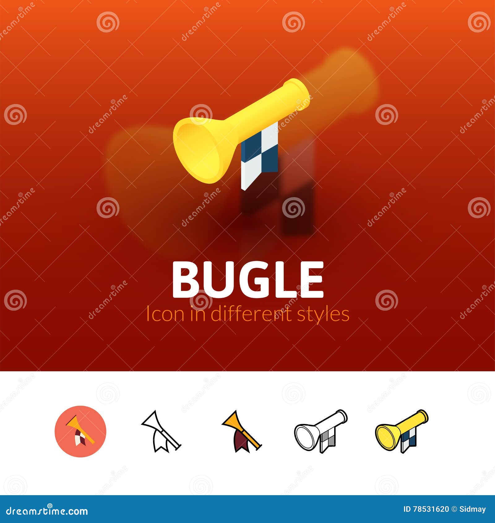 Bugle Icon in Different Style Stock Vector - Illustration of celebration, logo: 78531620