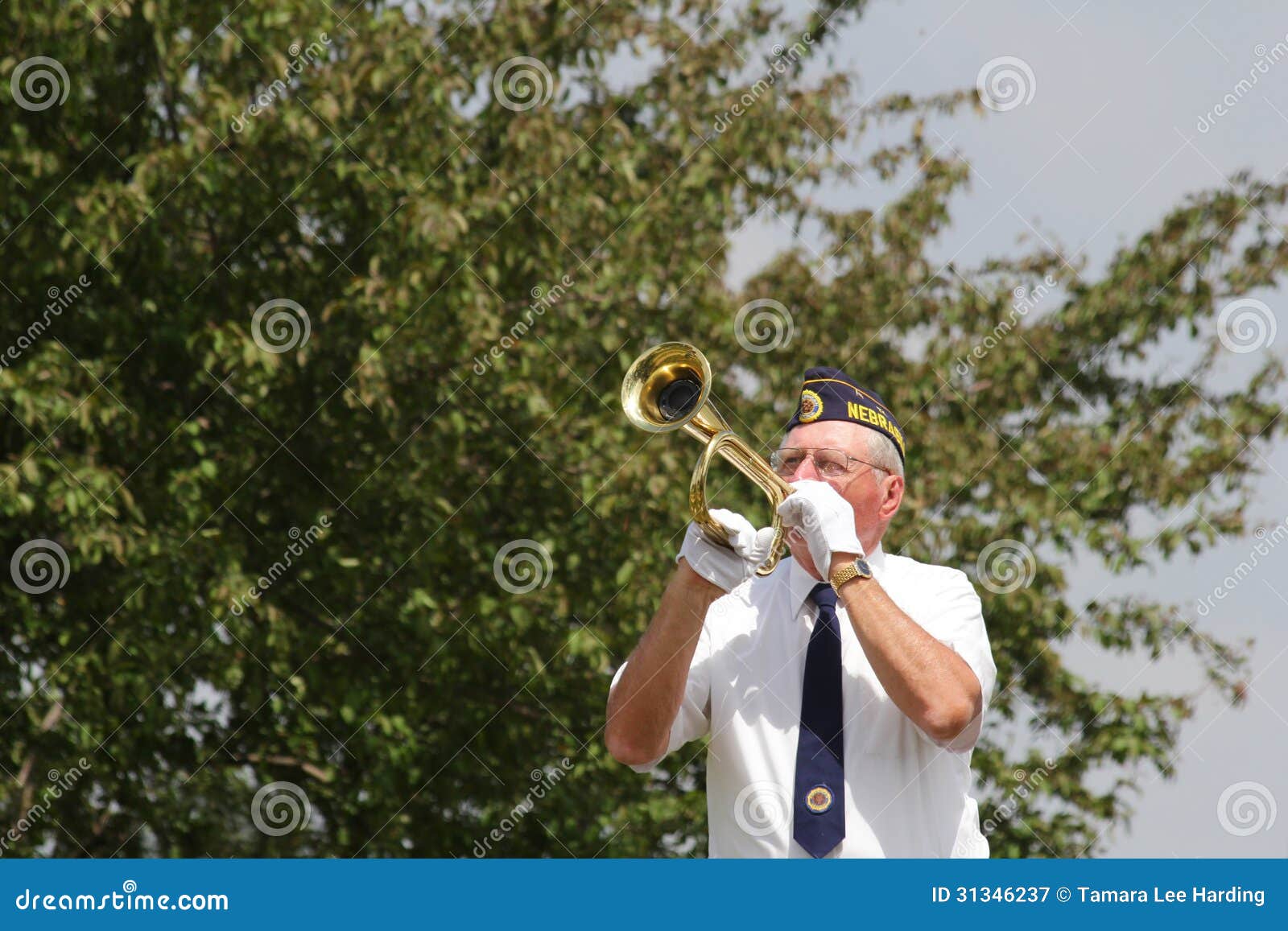 Bugler on Memorial Day editorial photography. Image of lost - 31346237