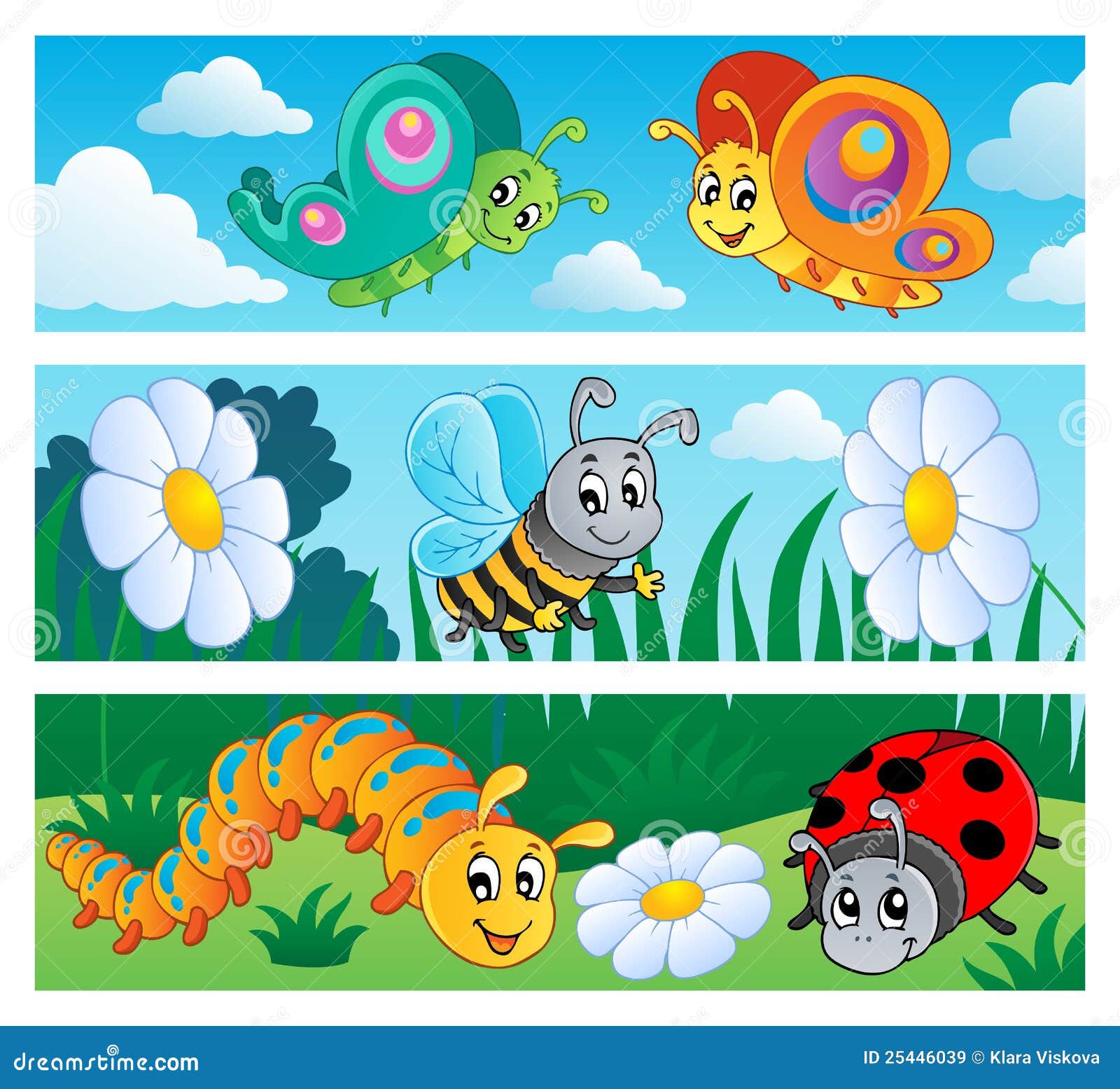 Bugs banners collection 1 stock vector. Illustration of looking - 25446039