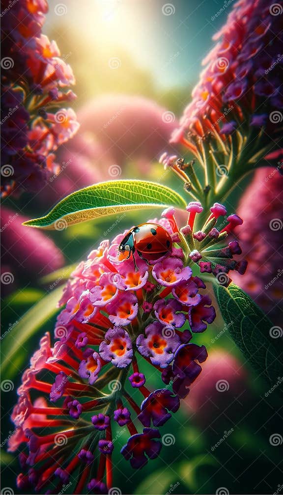 A bugs on Butterfly Bush stock illustration. Illustration of plant ...