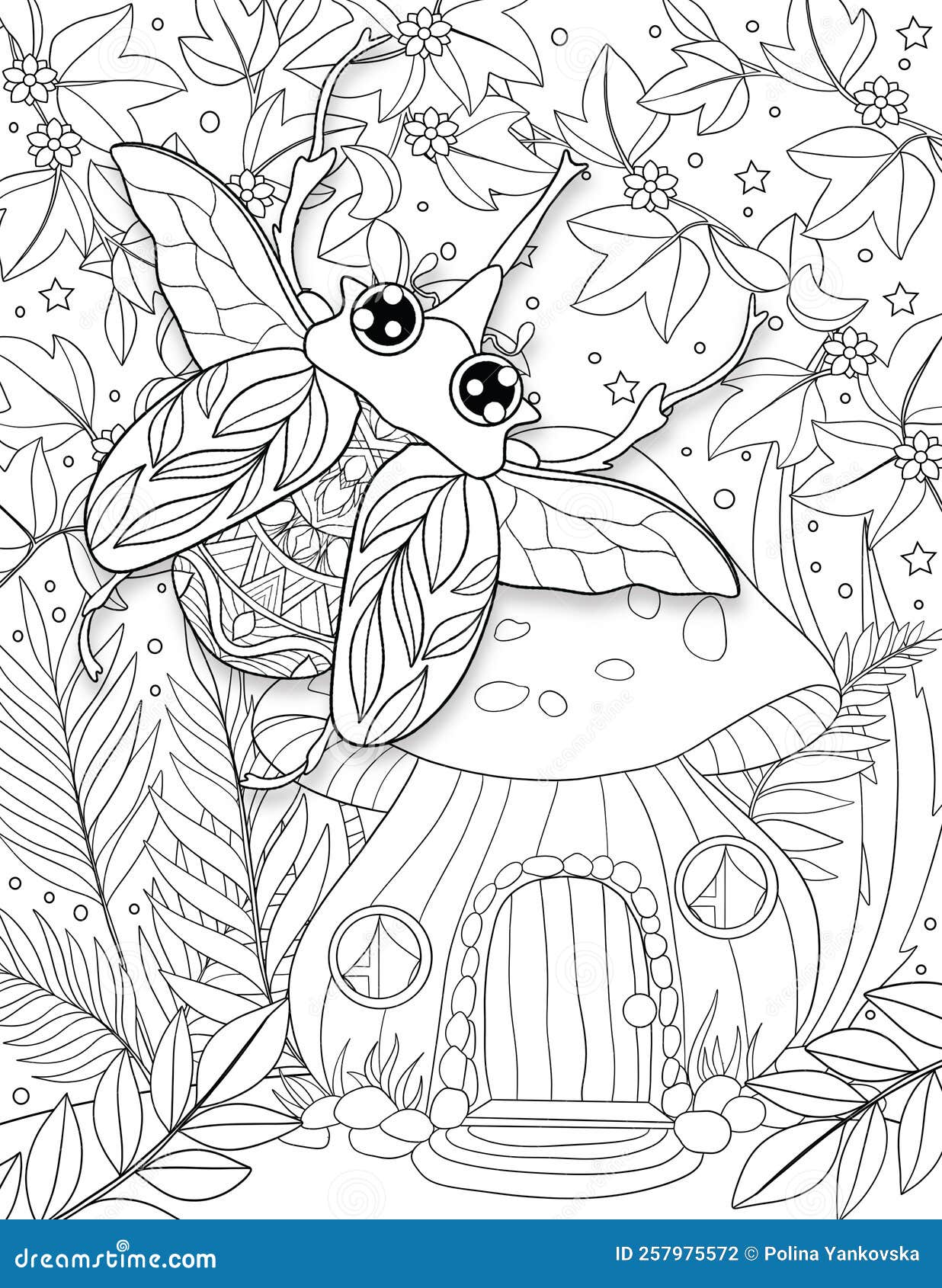 Bugs Coloring Page for Adult Stock Illustration - Illustration of ...