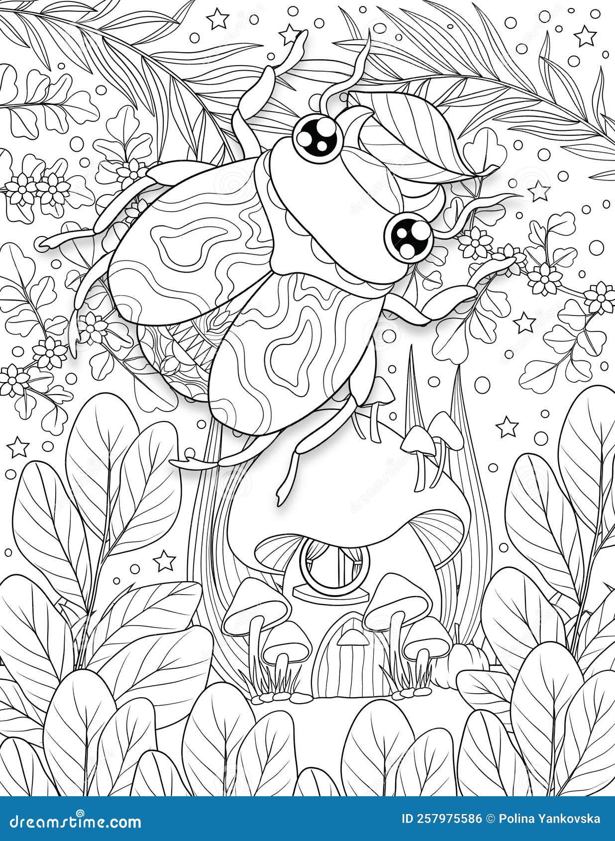 Bugs Coloring Page for Adult Stock Illustration - Illustration of ...