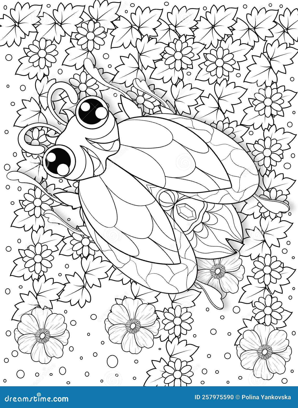 Bugs Coloring Page for Adult Stock Illustration - Illustration of book ...