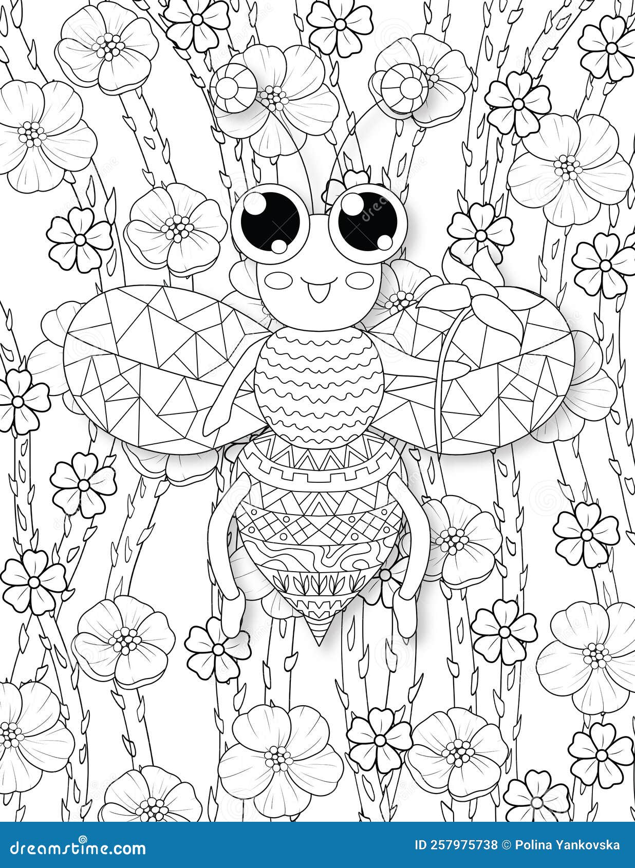 Bugs Coloring Page for Adult Stock Illustration - Illustration of bugs ...