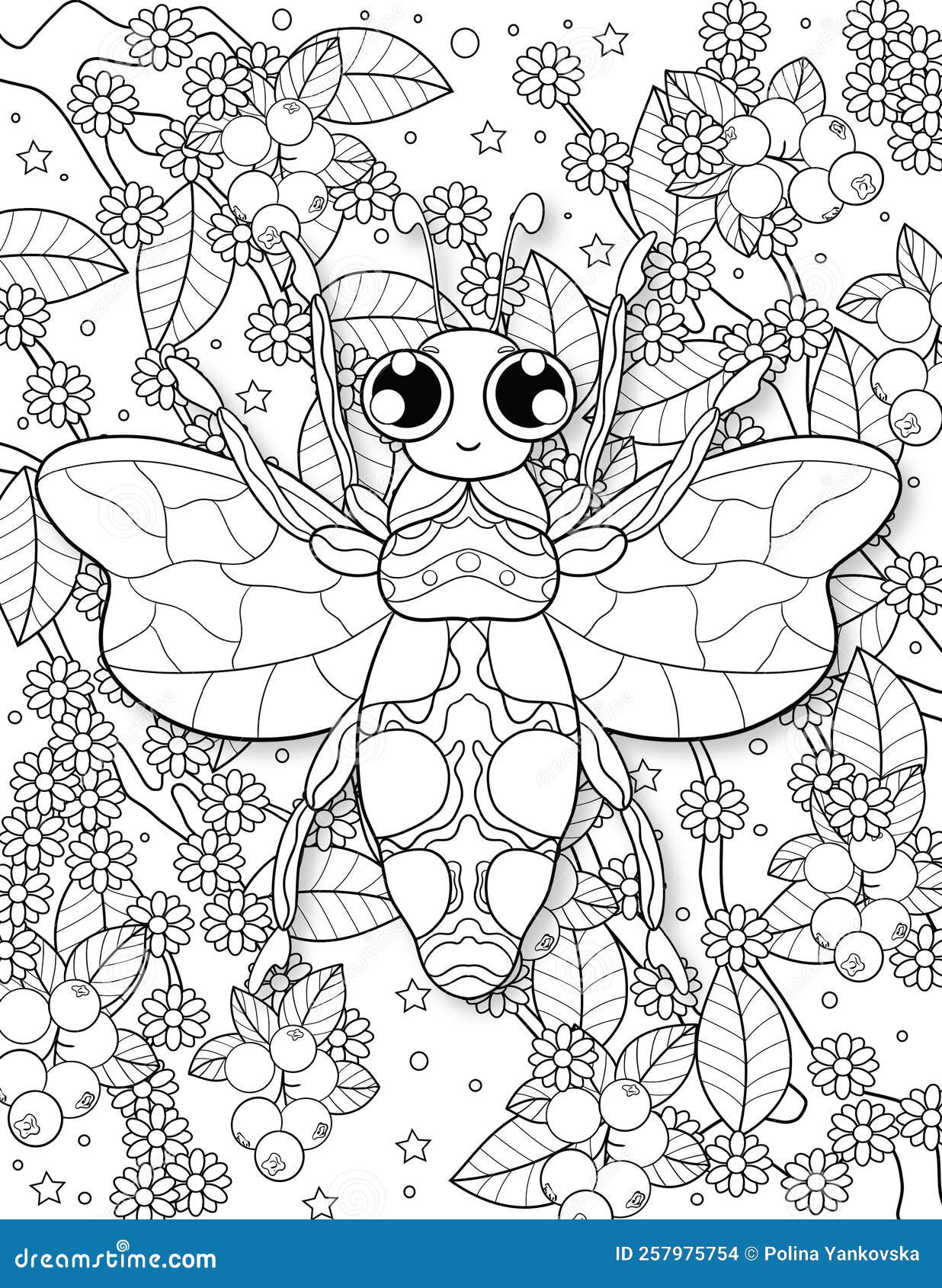 Bugs Coloring Page for Adult Stock Illustration - Illustration of ...