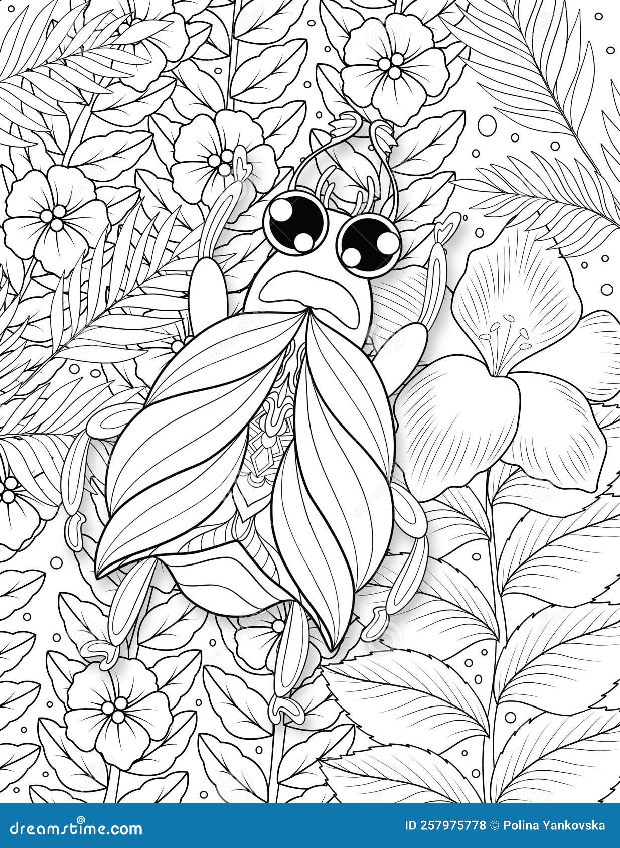 Bugs Coloring Page for Adult Stock Illustration - Illustration of ...