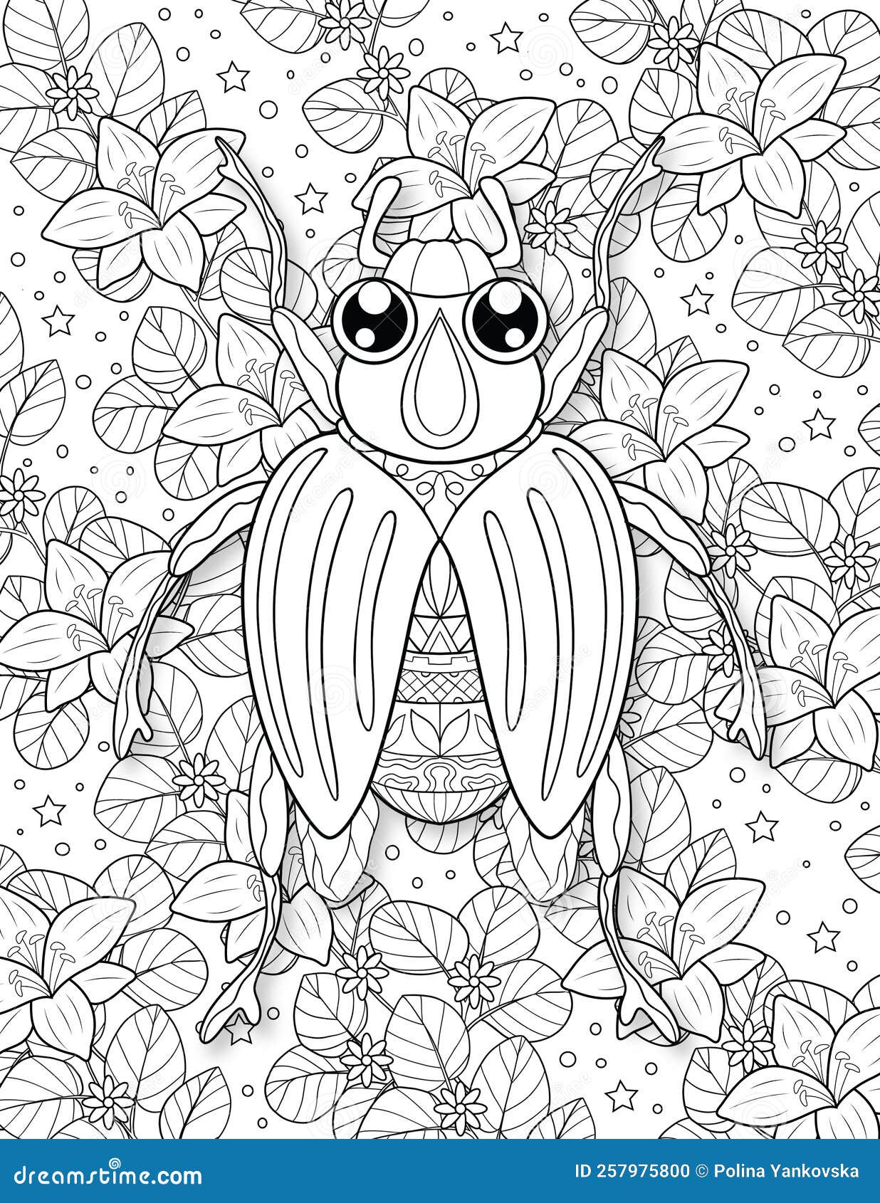 Bugs Coloring Page for Adult Stock Illustration - Illustration of face ...