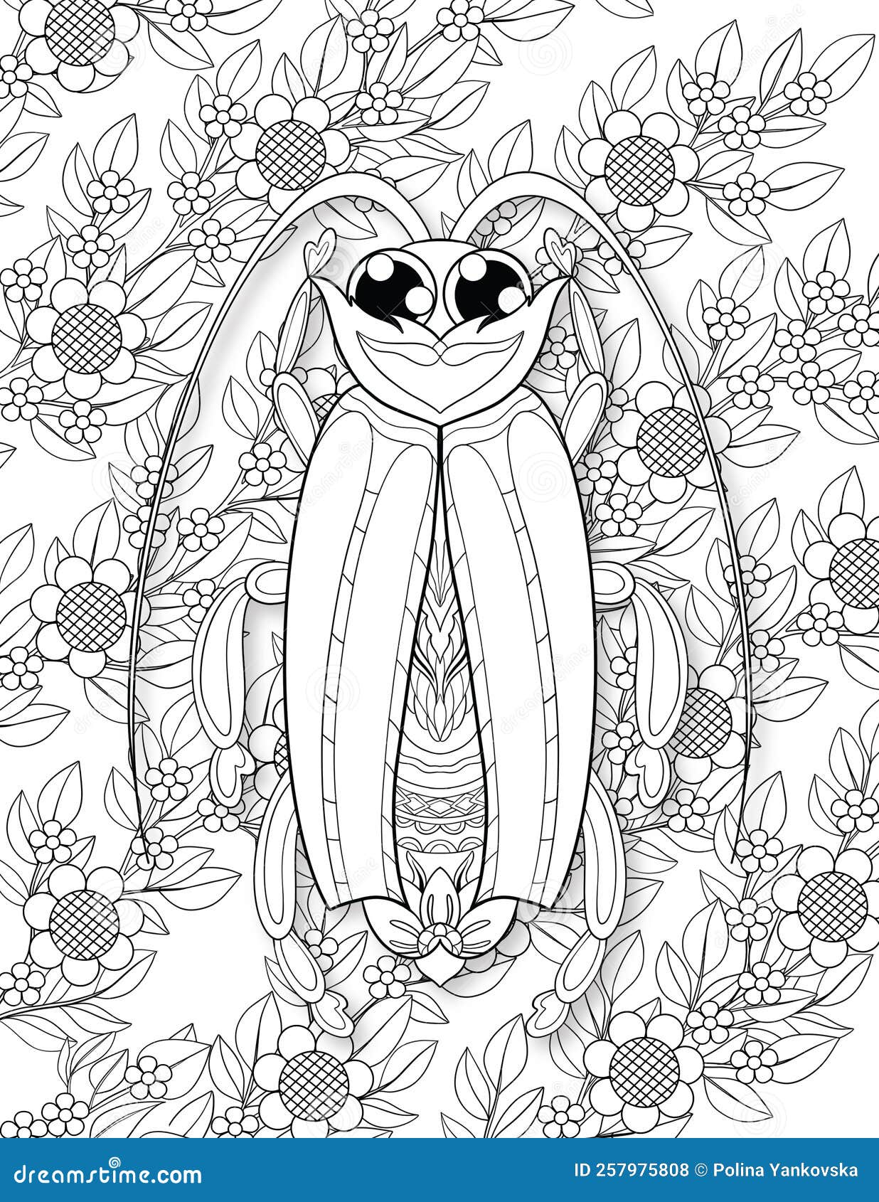 Bugs Coloring Page for Adult Stock Illustration - Illustration of ...