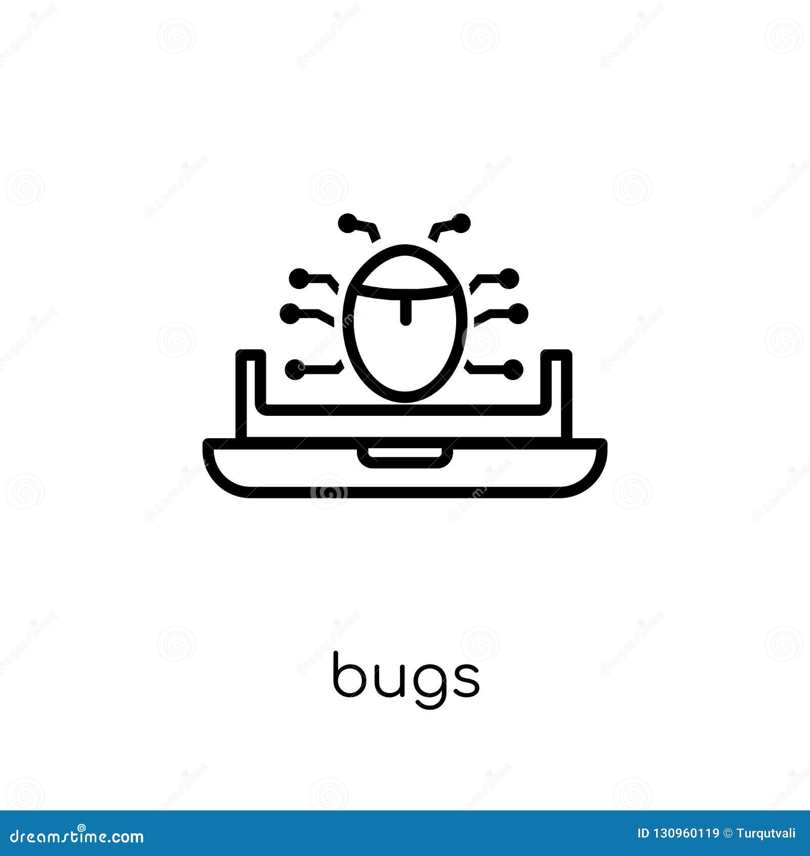 Bugs Icon. Trendy Modern Flat Linear Vector Bugs Icon on White B Stock ... Bugs Icon. Trendy Modern Flat Linear Vector Bugs Icon on White B Stock ...