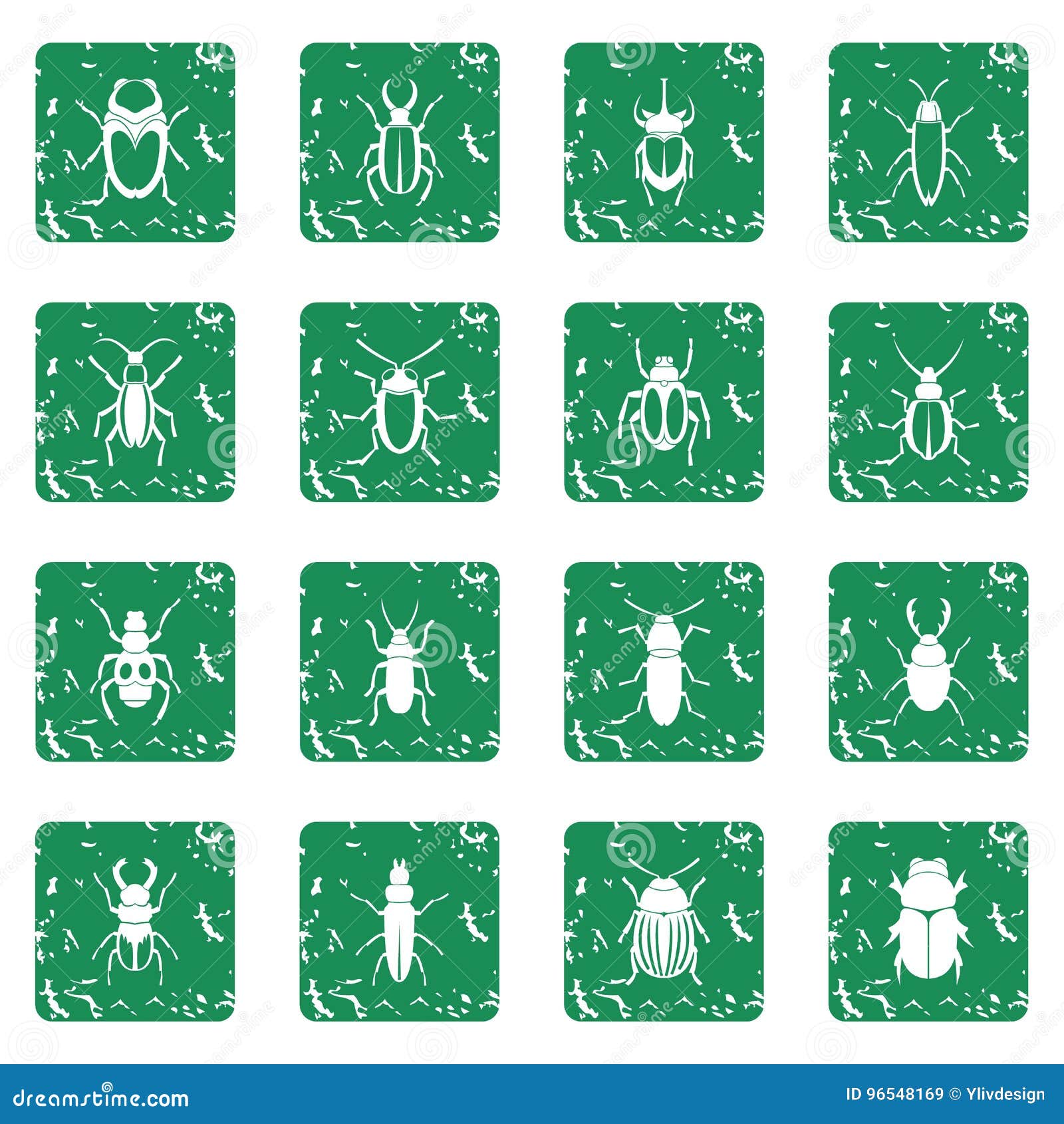 Bugs icons set grunge stock vector. Illustration of mosquito - 96548169