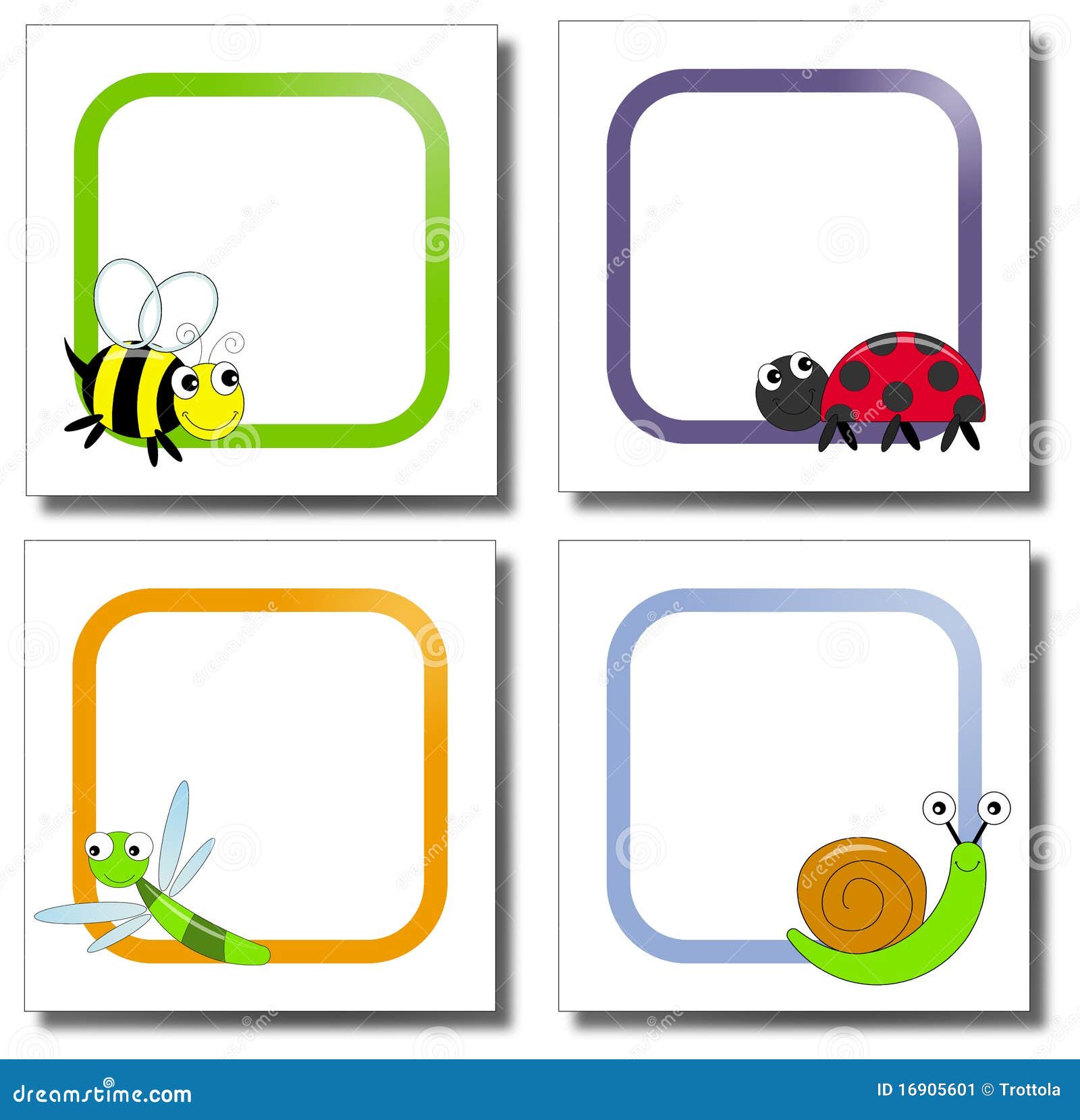 Bugs paper notes stock illustration. Illustration of sticker - 16905601