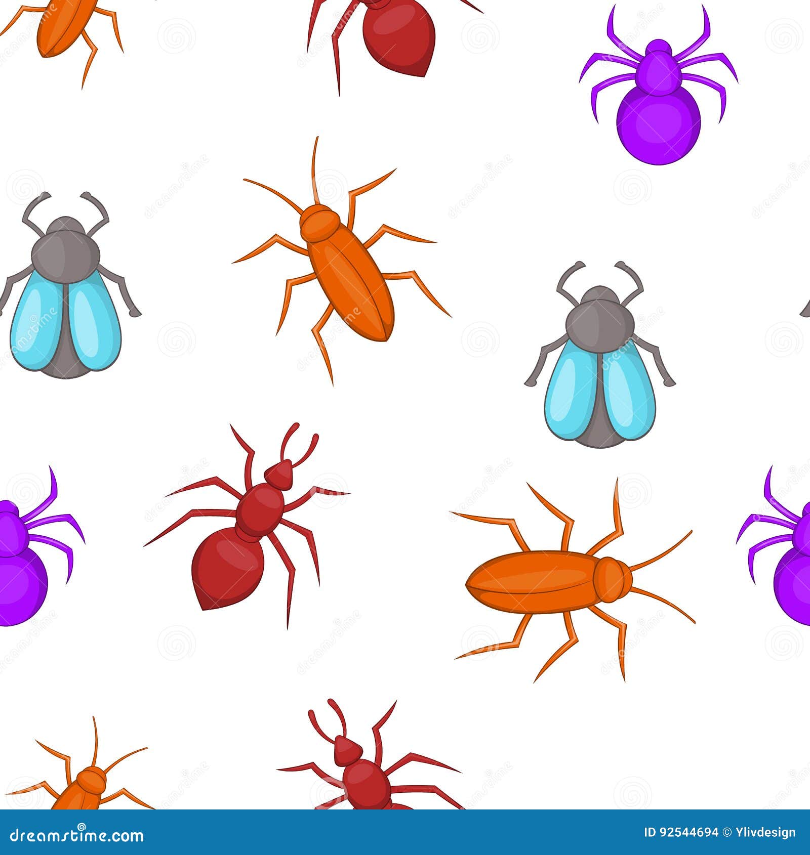 Bugs Pattern, Cartoon Style Stock Vector - Illustration of potato ...