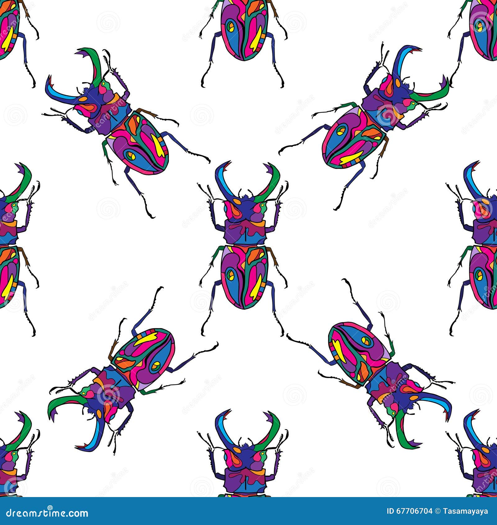 Bugs Seamless Pattern Vector Hand Drawn Stock Vector - Illustration of ...