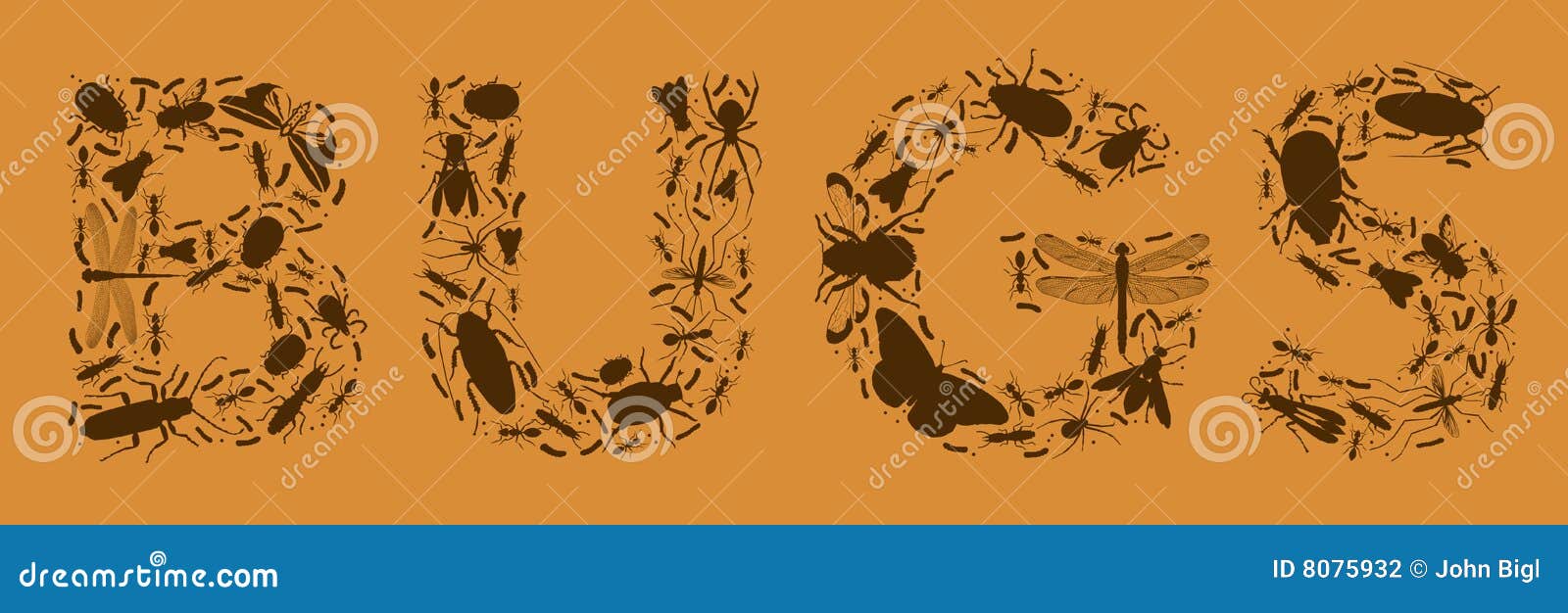 BUGS text stock vector. Illustration of sign, dragonfly - 8075932